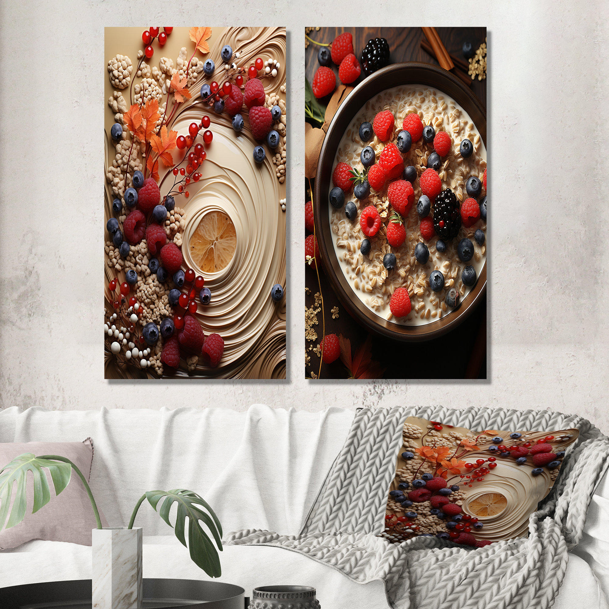 Latitude Run® Oatmeal Odyssey - Breakfast Canvas Wall Art Set Of 2 ...