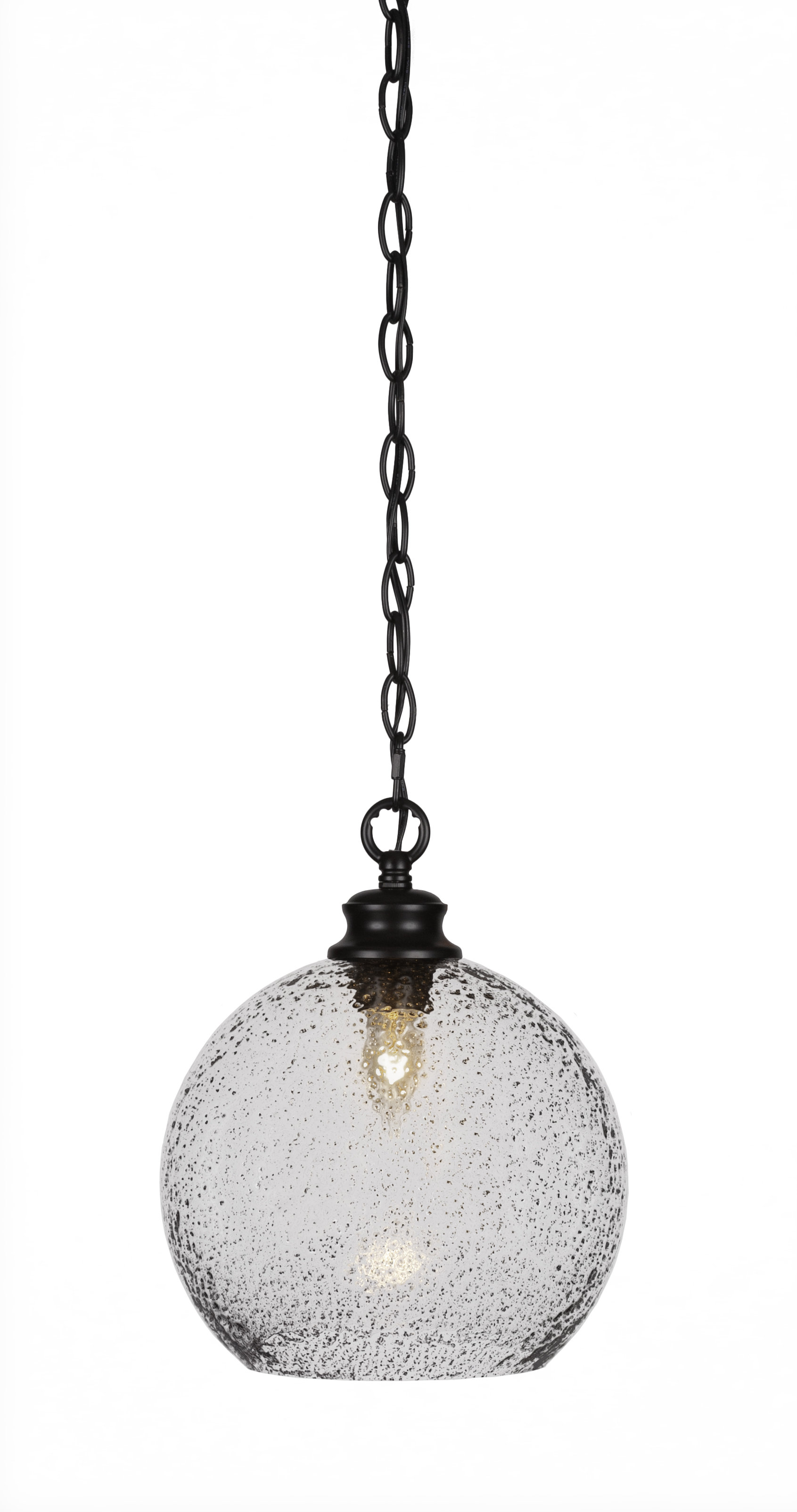Breakwater Bay Kimbro Chain Hung Pendant With 9.5" Smoke Bubble Glass ...