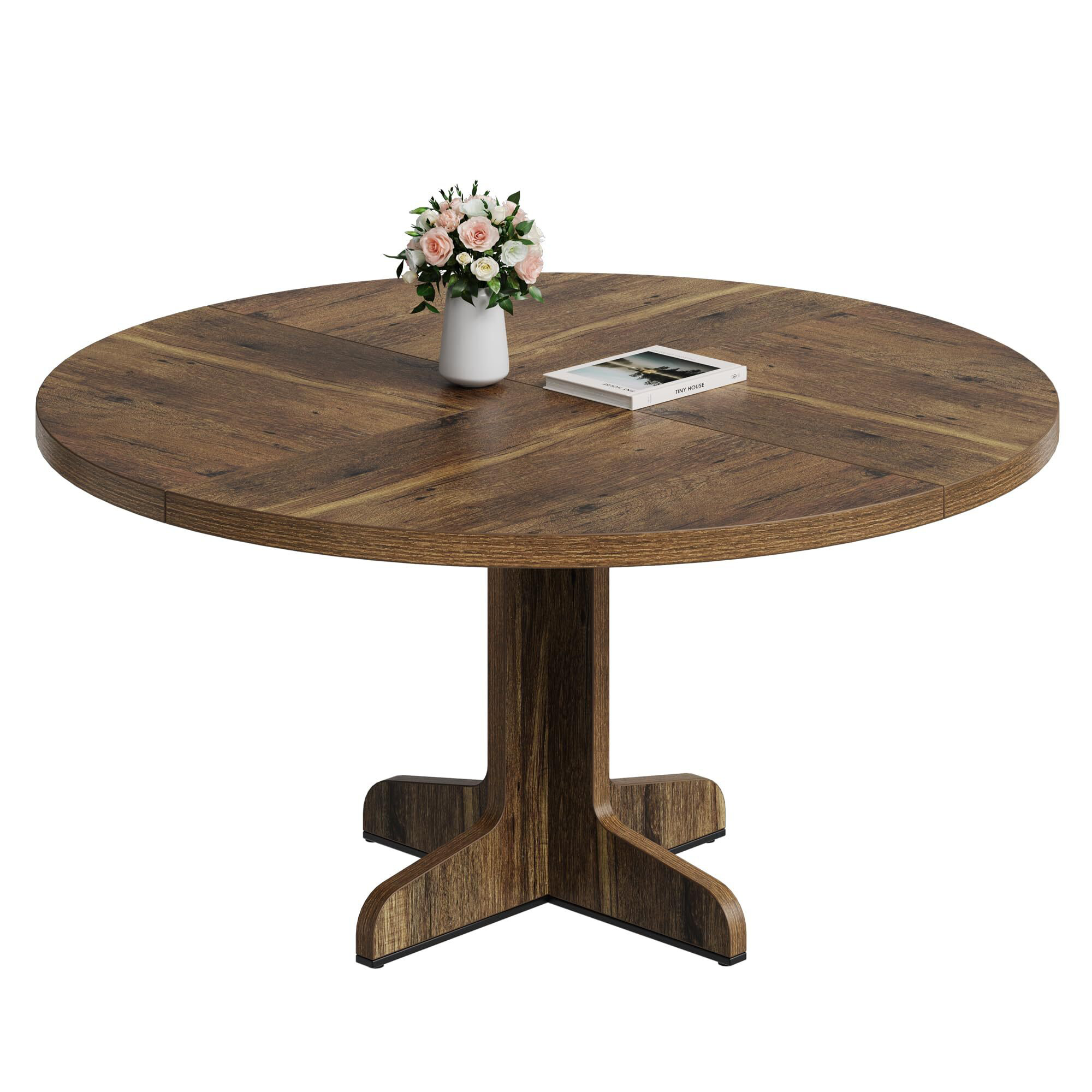 Winston Porter 47 Inch Round Dining Table, Wood Kitchen Table | Wayfair