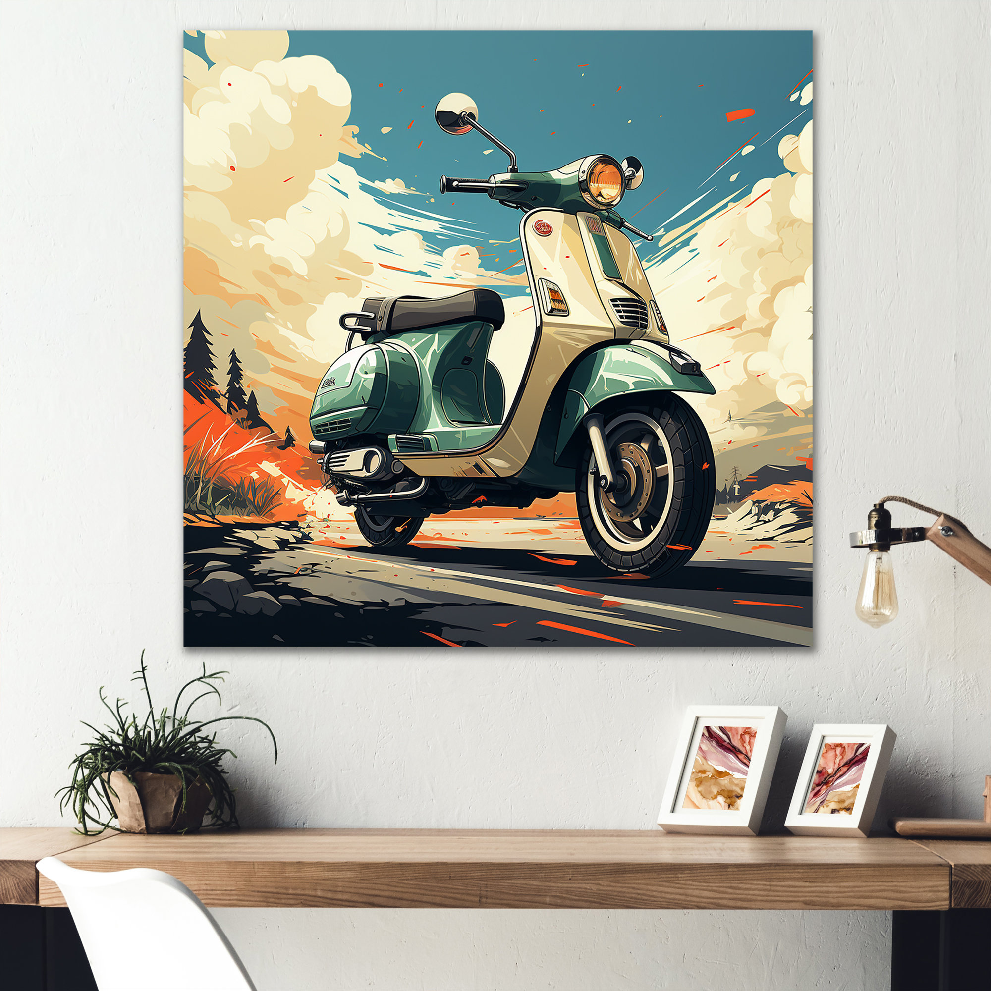 Williston Forge Edgy Scooter Odyssey I On Canvas Print | Wayfair