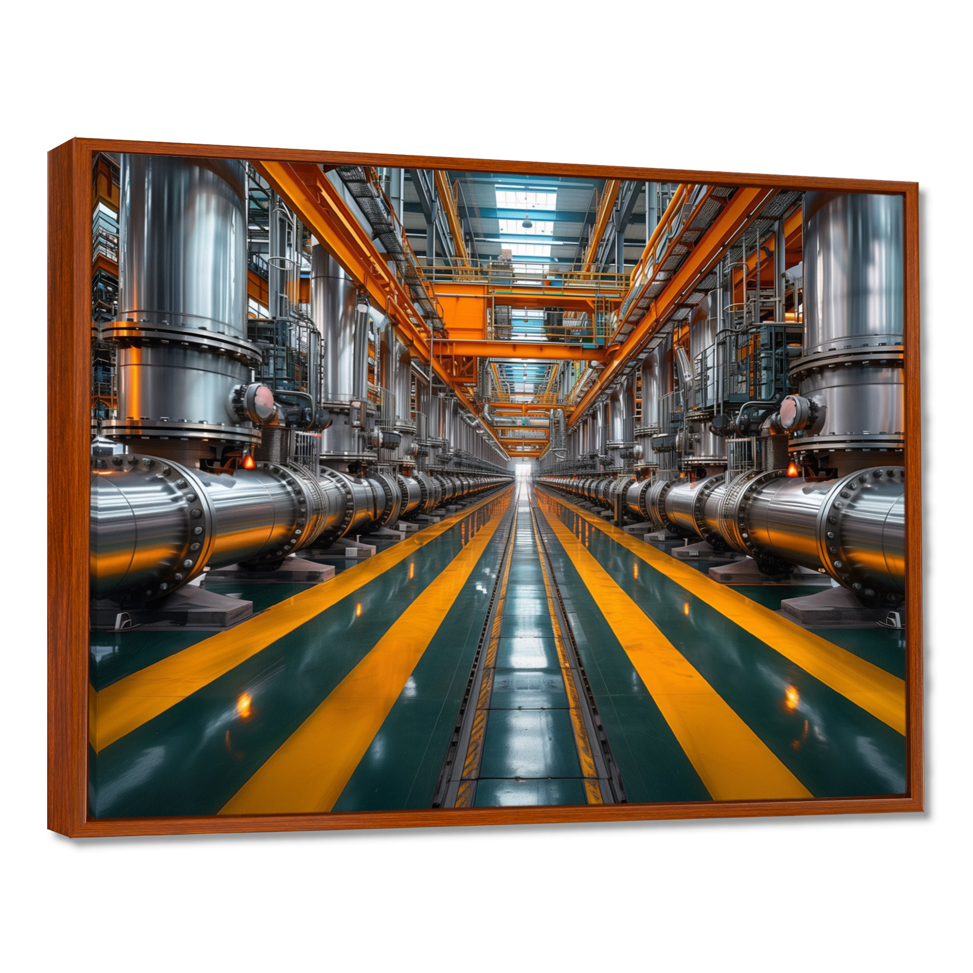 17 Stories Monochrome Yellow Grey Industrial Pipeline IV - Factories ...