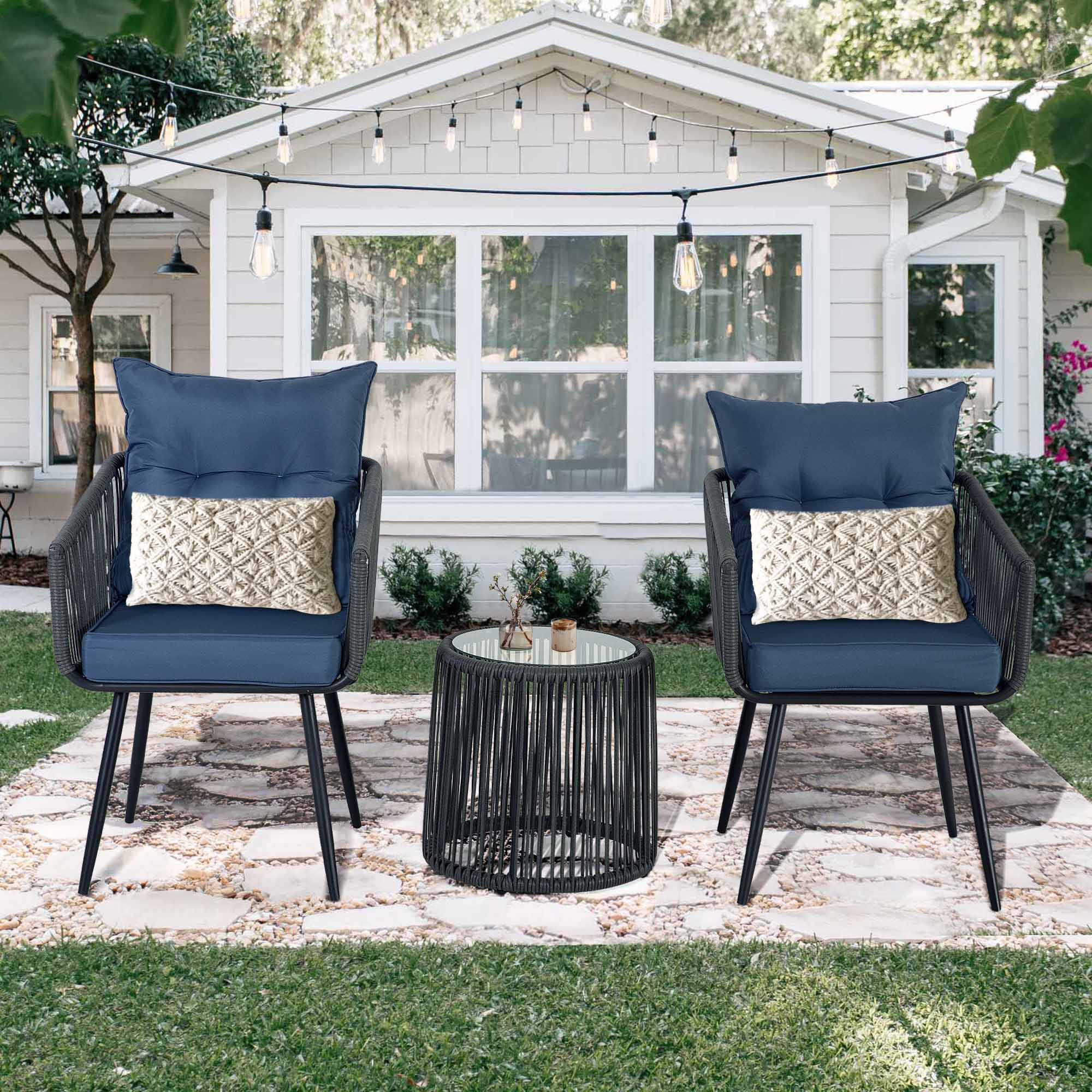 George Oliver Polyethylene (PE) Wicker 2 - Person Seating Group ...