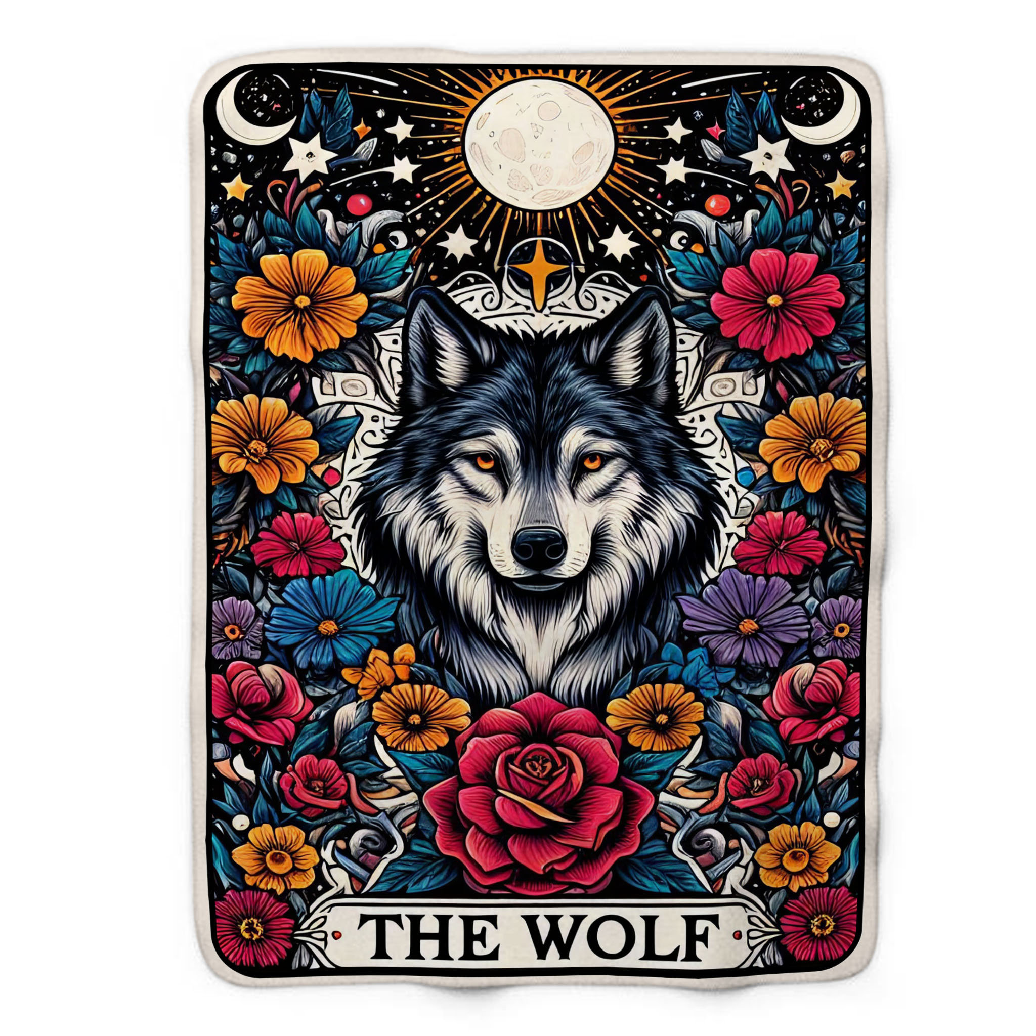 MentionedYou The Wolf Tarot Card - 1 Piece Premium Sherpa Blank Throw ...