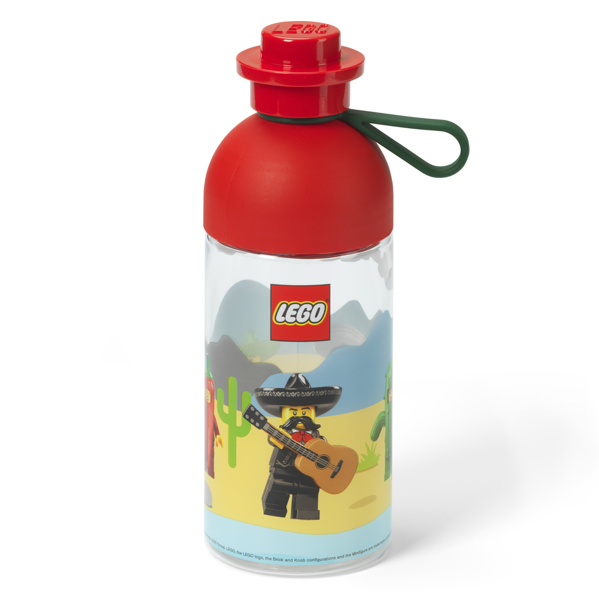LEGO: Hydration Bottle 0.5L - Mexico - Transparent W/ Red Screw Lid ...