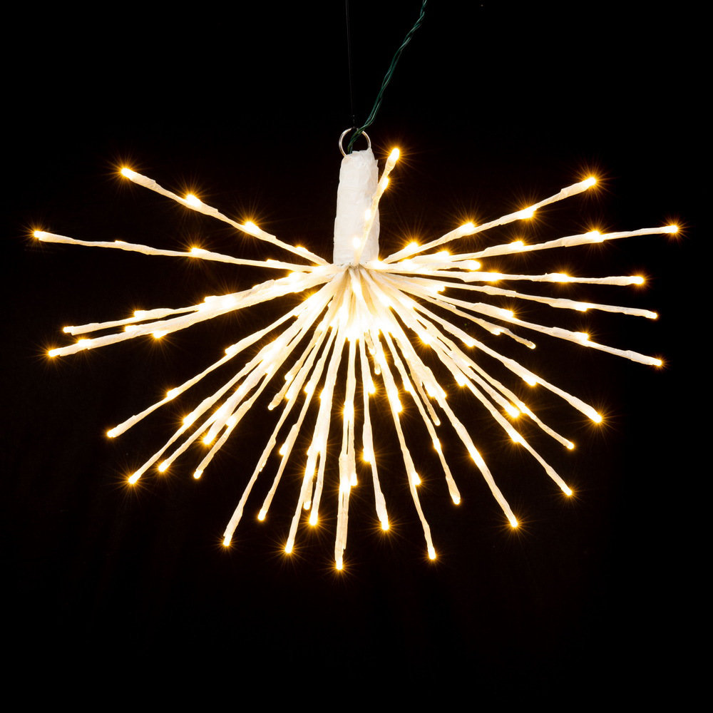 The Holiday Aisle® 160Lt X 24" White Starburst Warm White 5Mm LED Wide ...