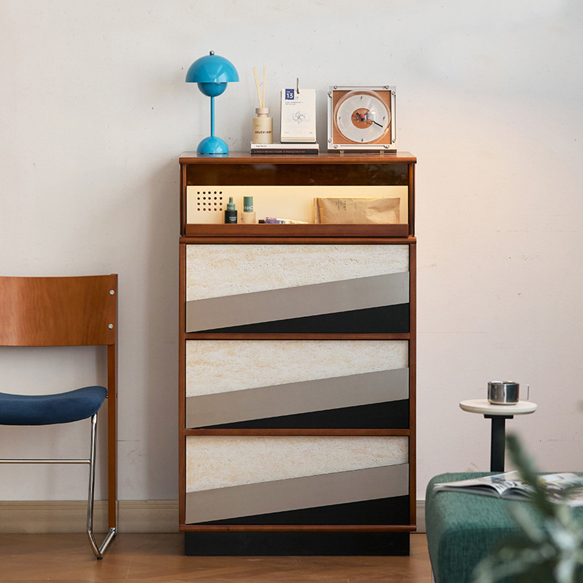 Hokku Designs Functional Multi - Material Storage Cabinet | Wayfair