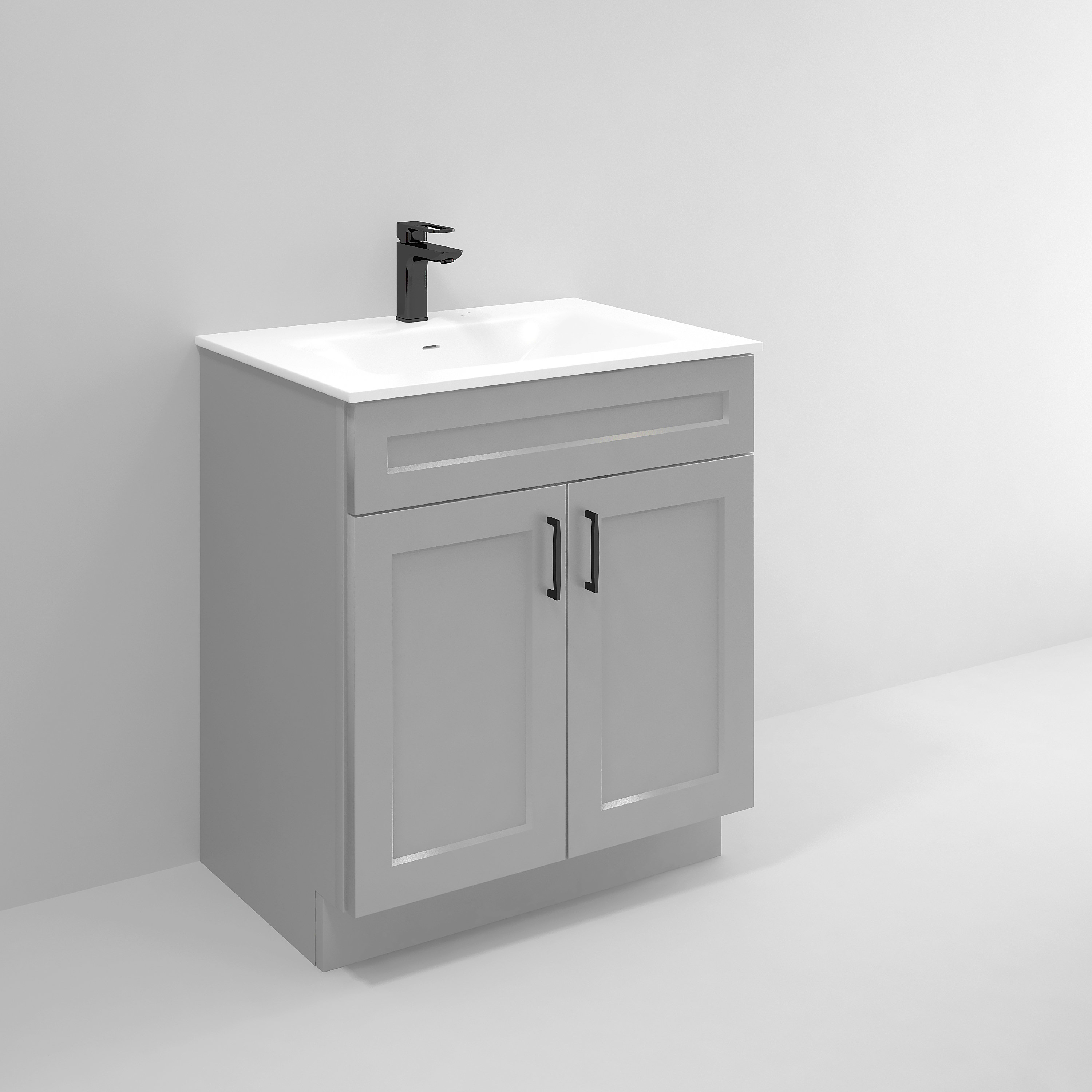 Vanity Atelier 30'' Bathroom Vanity Sink Base Cabinet in Light Gray ...