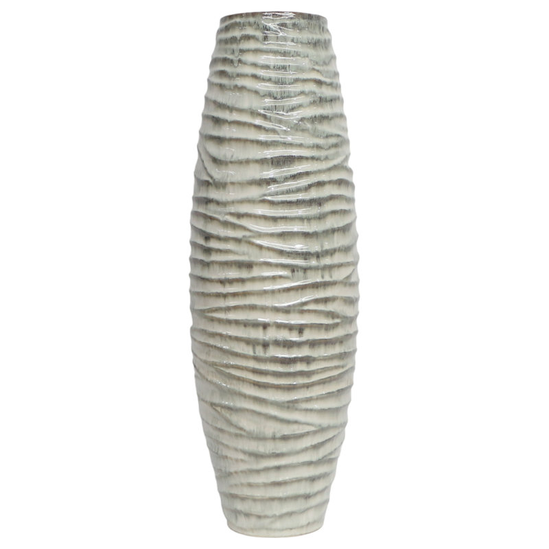 Brayden Studio® 30" Decorah Large Ceramic Ribbed Vase | Wayfair