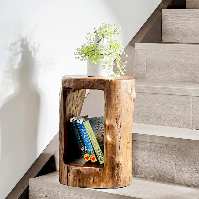 Loon Peak® Anthe Solid Wood Tree Stump End Table | Wayfair