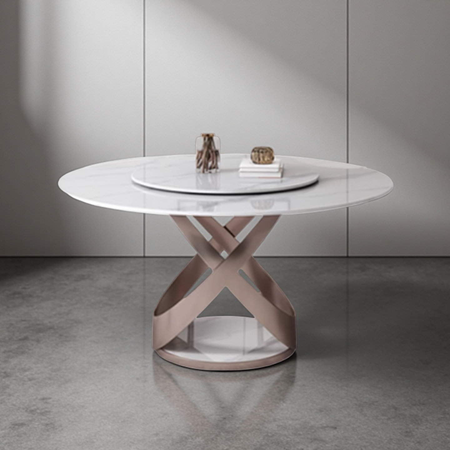 Hokku Designs 53.15-inch Round Stone Slab Dining Table | Wayfair