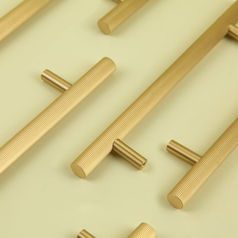 Redefine Hardware The Aristocrat Ribbed Brass Bar Pull For Cabinet ...