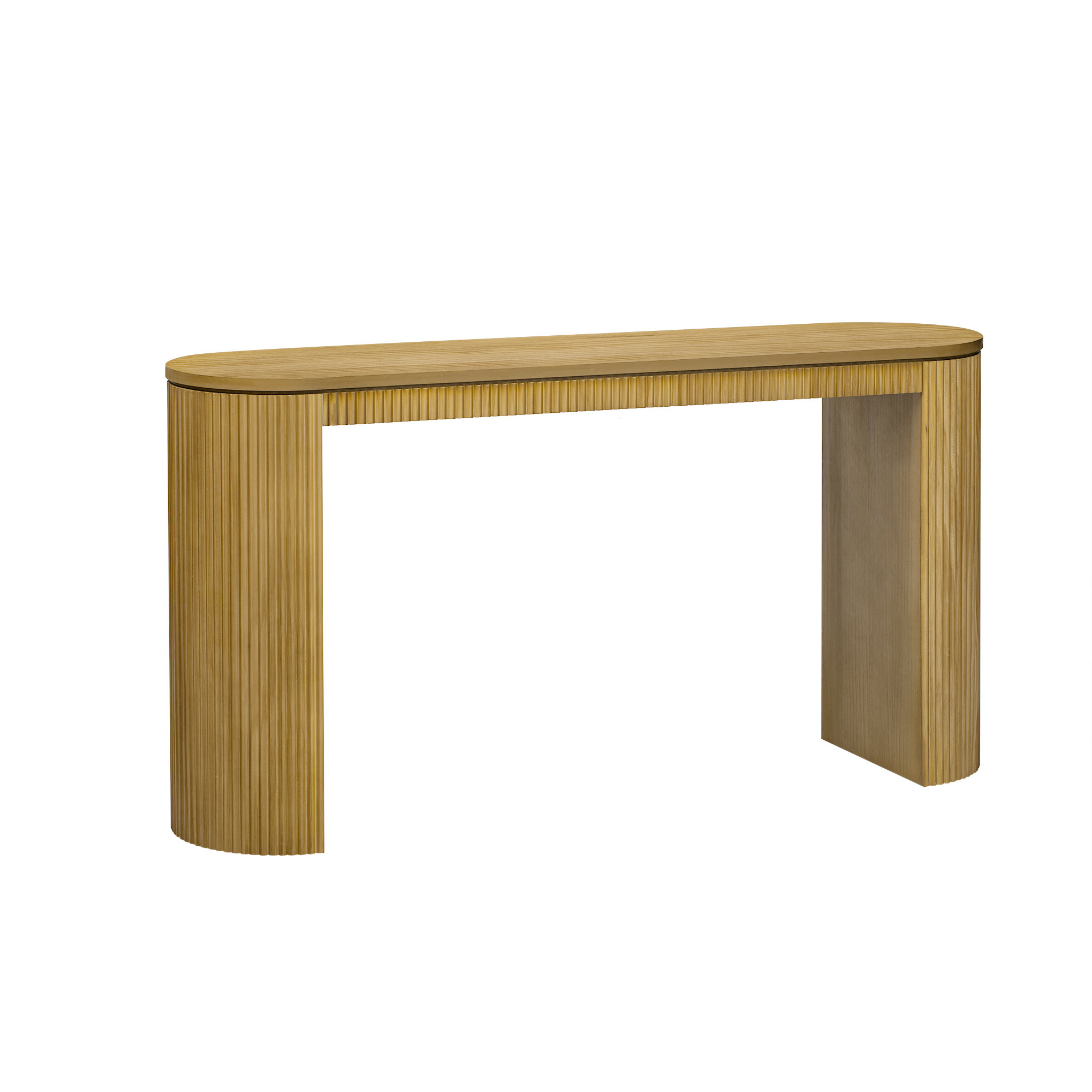 Hokku Designs Curved Design Console Table With Unique Vertical Stripe ...