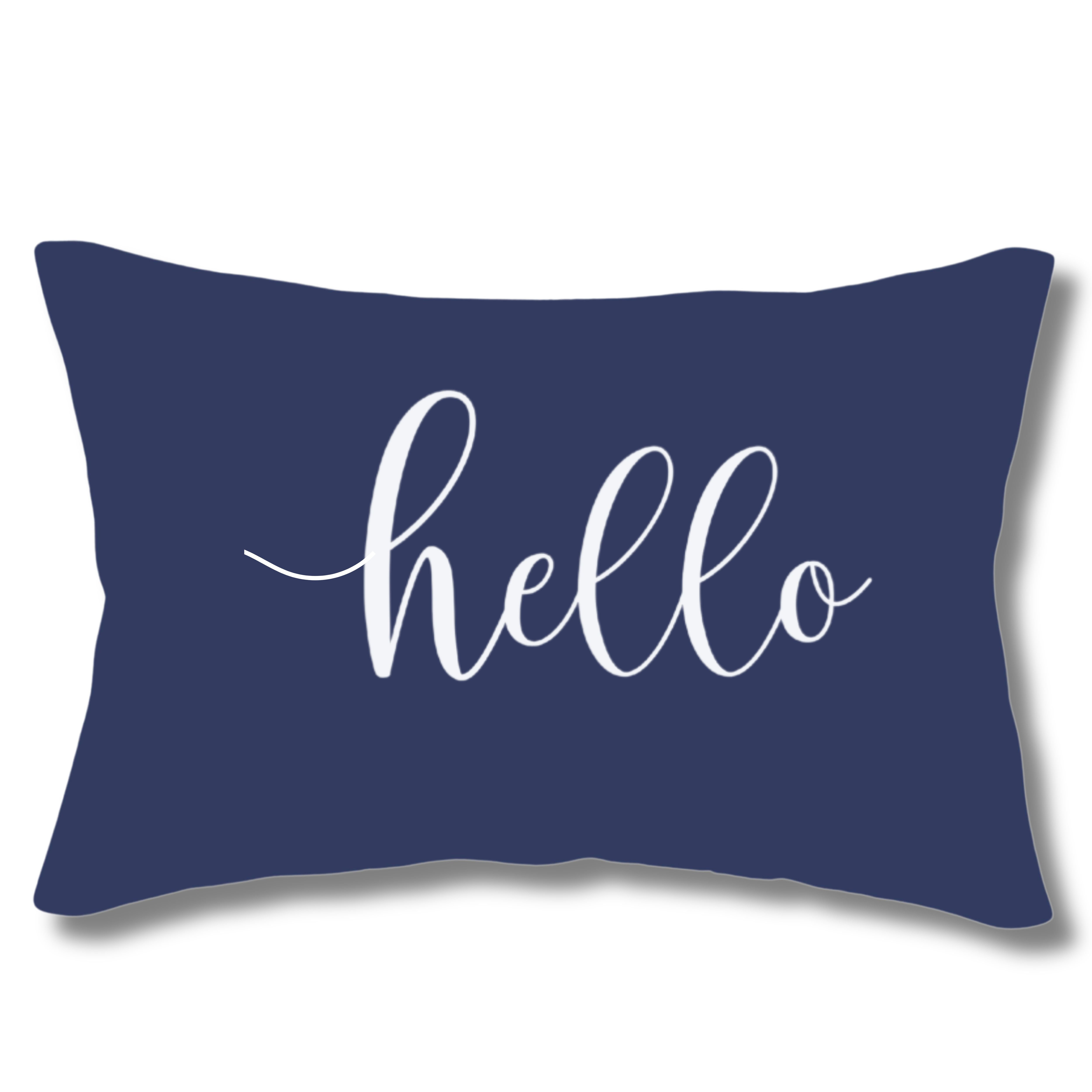 Oveesha Hello - Decorative Pillow With Typography Text Indoor / Outdoor ...