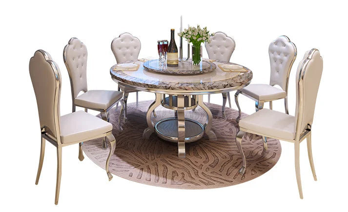 Glamour Furnishings European Marble Round Dining Table - Wayfair Canada