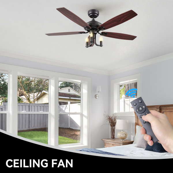 Millwood Pines 52" Arlyss 5 - Blade Standard Vintage Ceiling Fan with ...