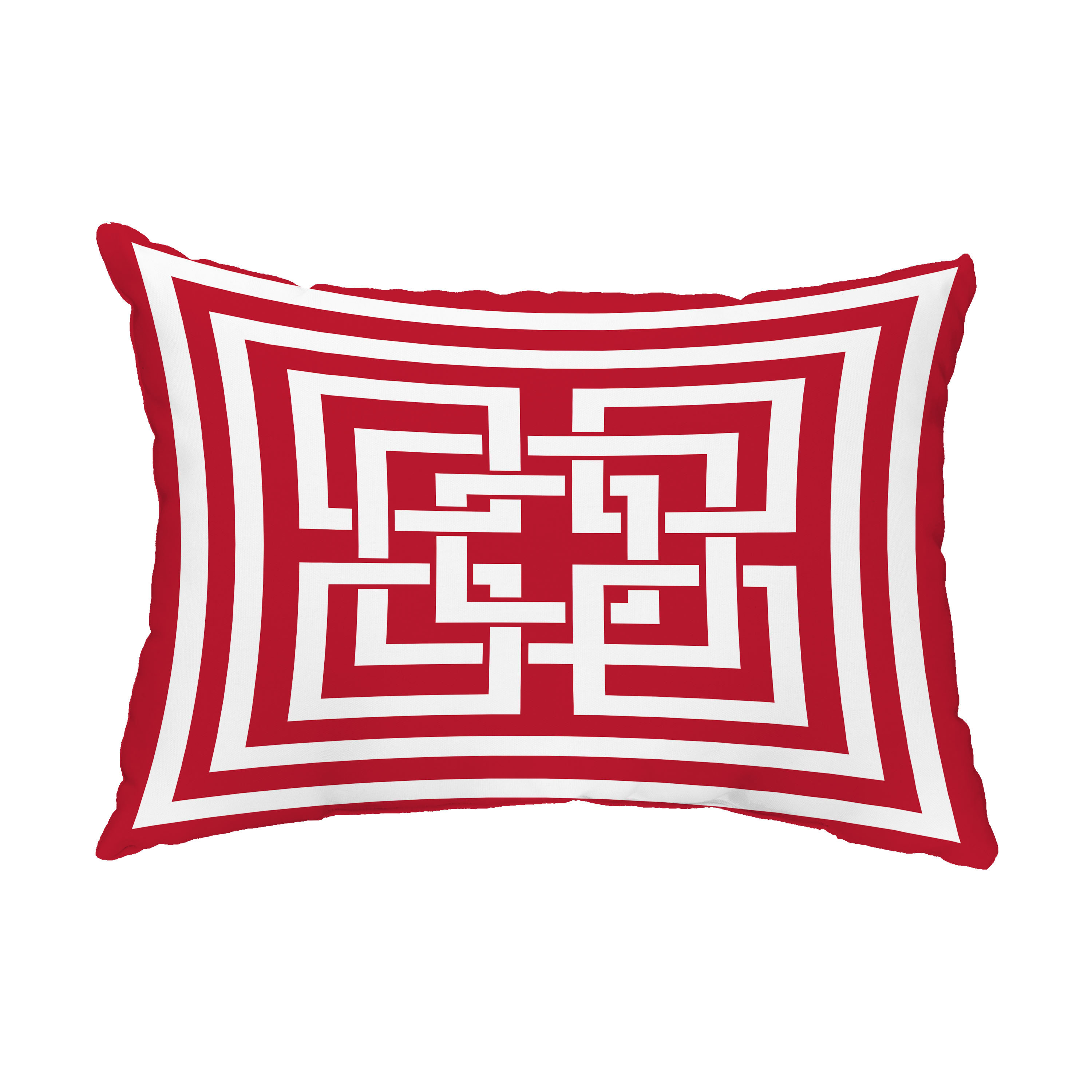 e by design Greek New Key Outdoor Rectangular Pillow Cover & Insert ...