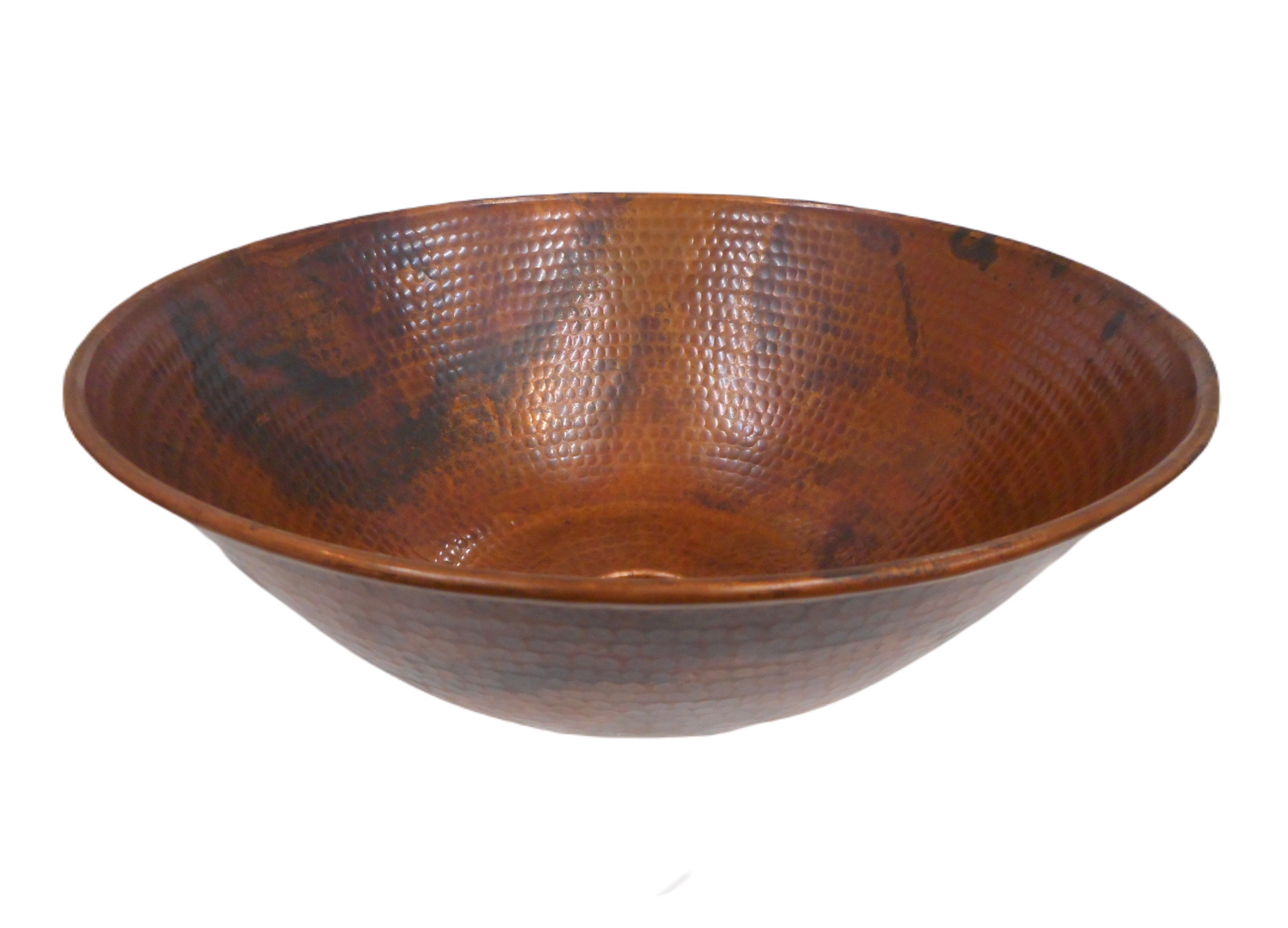 SimplyCopper 14" Round Copper Vessel Bathroom Sink & Reviews | Wayfair