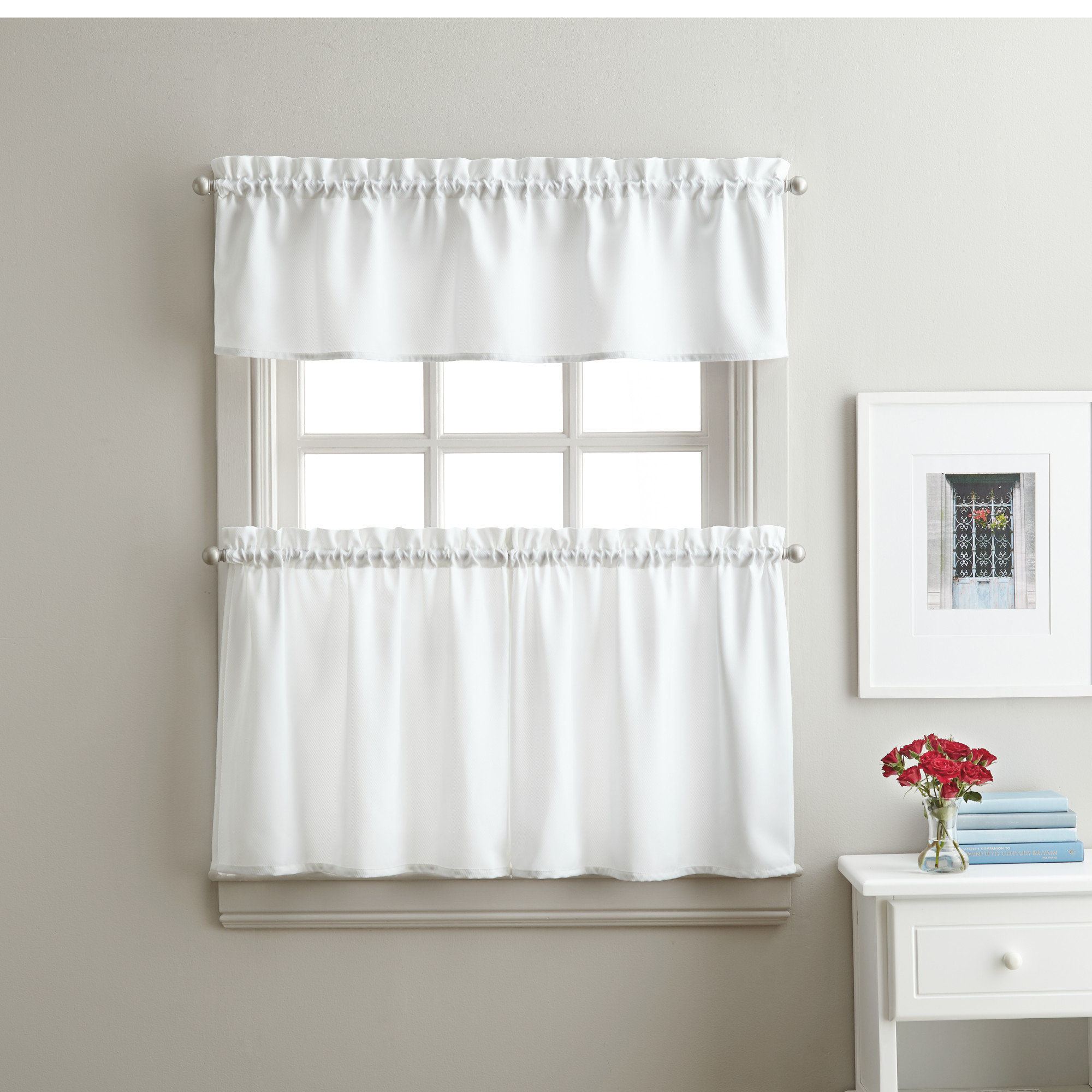 The Twillery Co.® Quiroz Tailored 56'' W Kitchen Curtain & Reviews ...