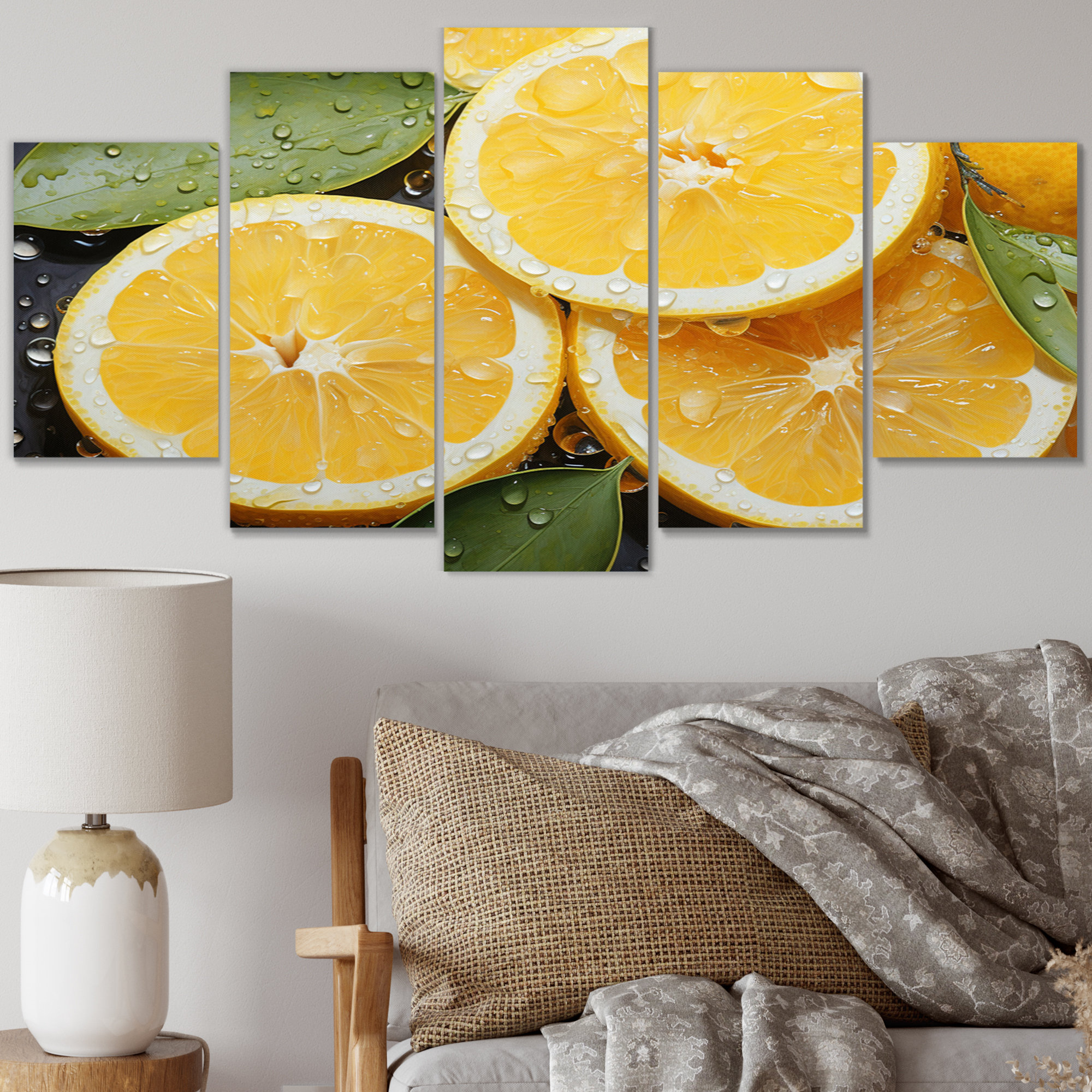 Design Art Fruit Pucker Lemon Pointillism II - Food & Beverage Metal ...