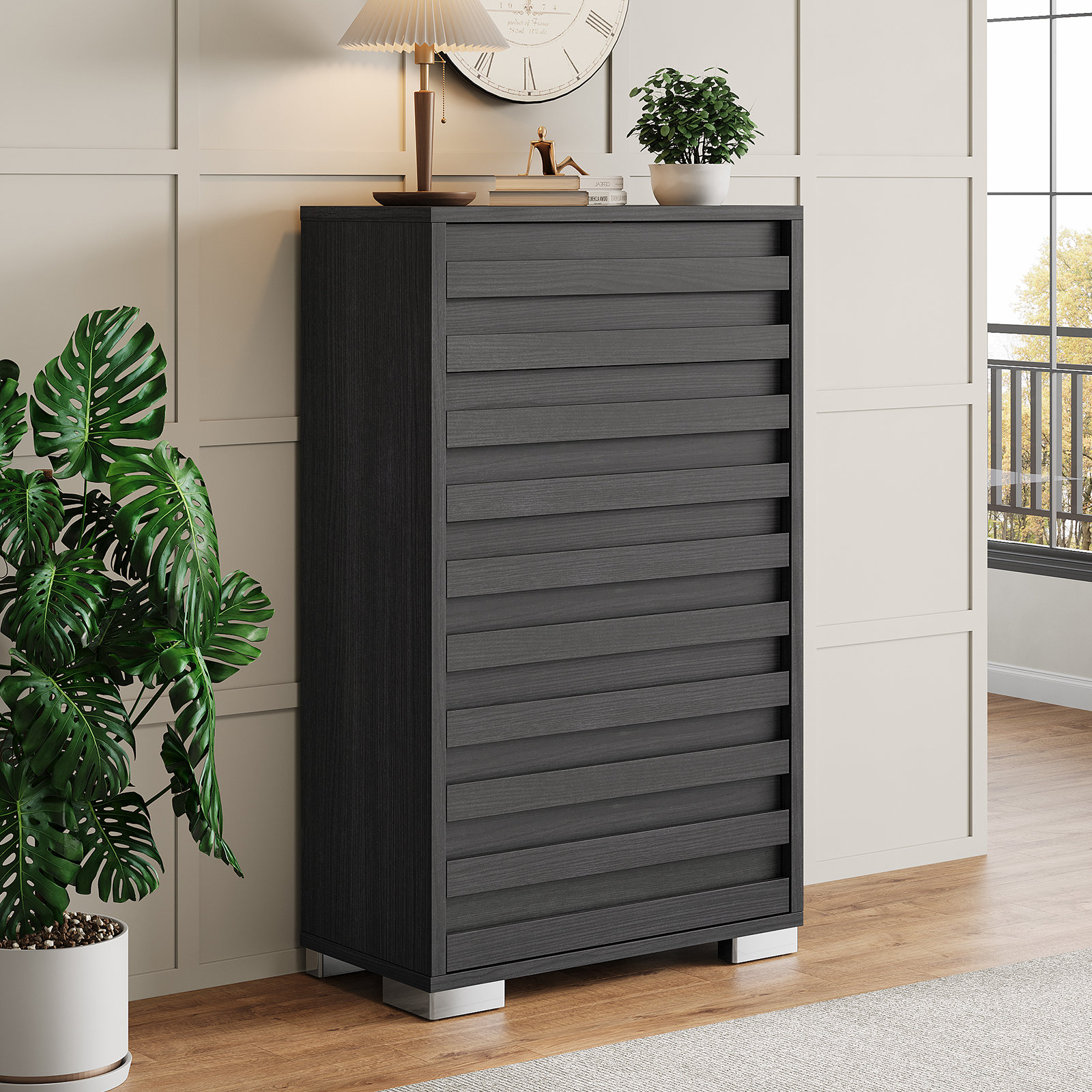 Ebern Designs Farmhouse 5 Drawer Dressers For Bedroom, Tall Dressers ...