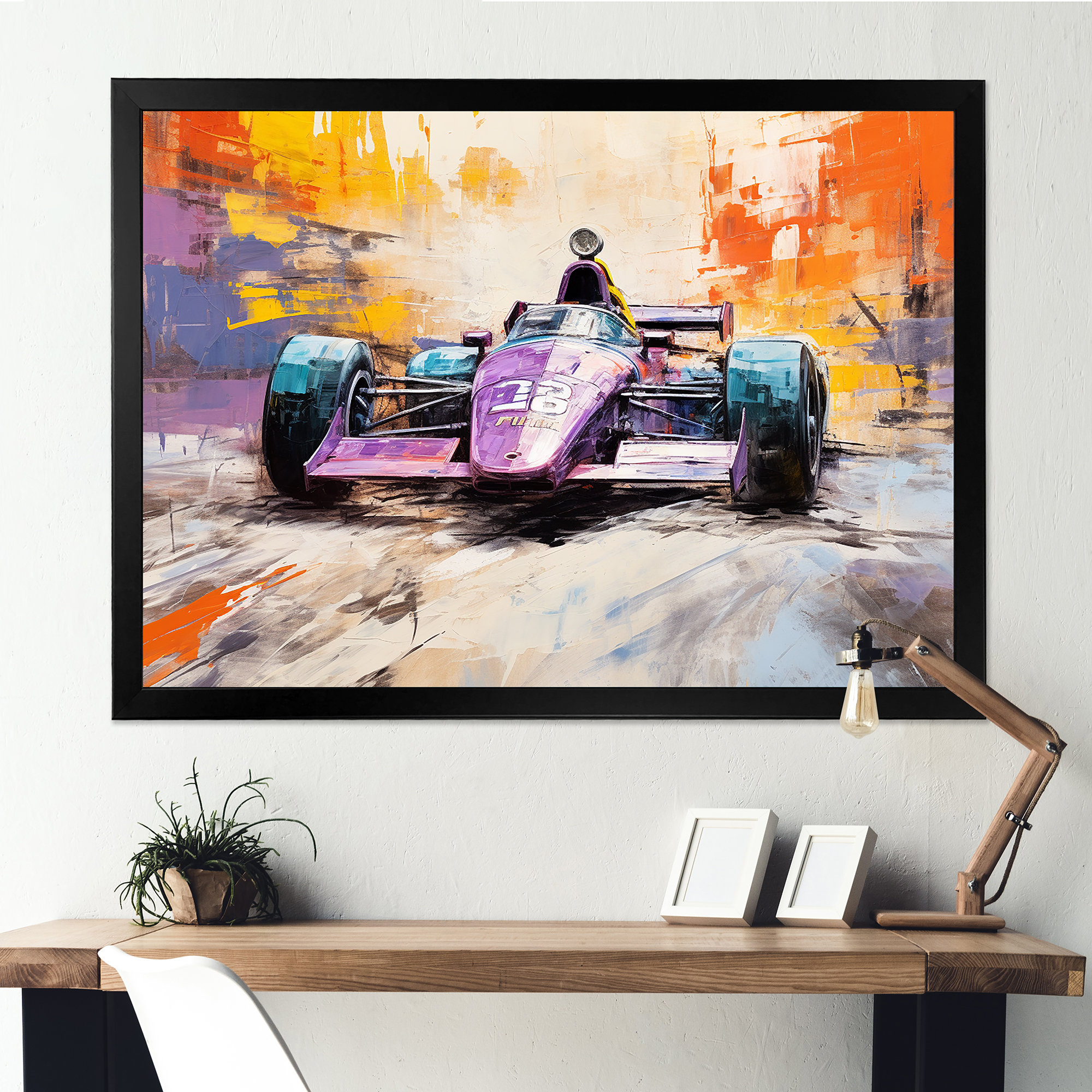 17 Stories Popart Formula Car On The Race Track IV - Race Tracks Wall ...