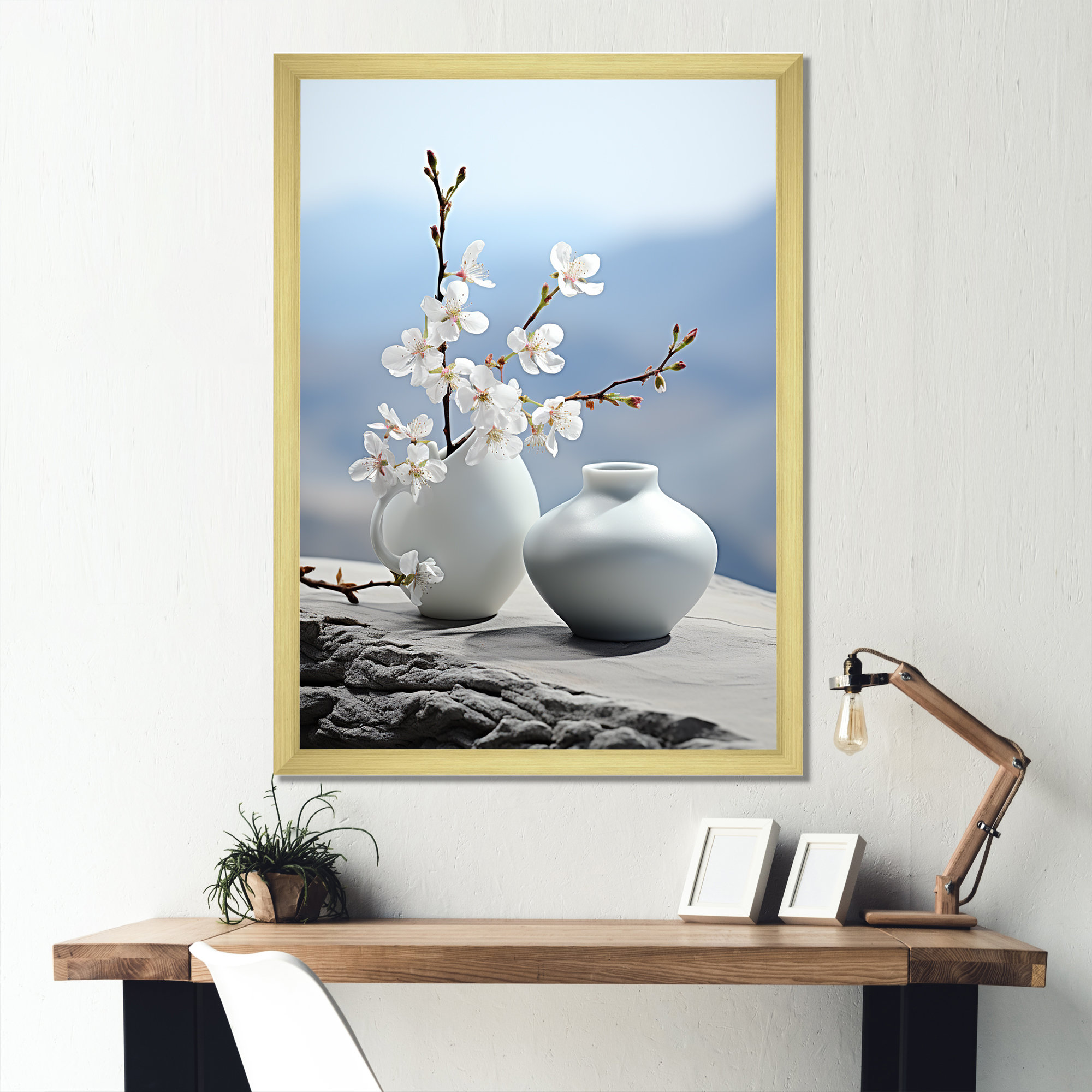 Ebern Designs Zen Floral On Spiritual Stone - Spiritual Stone Wall Art ...