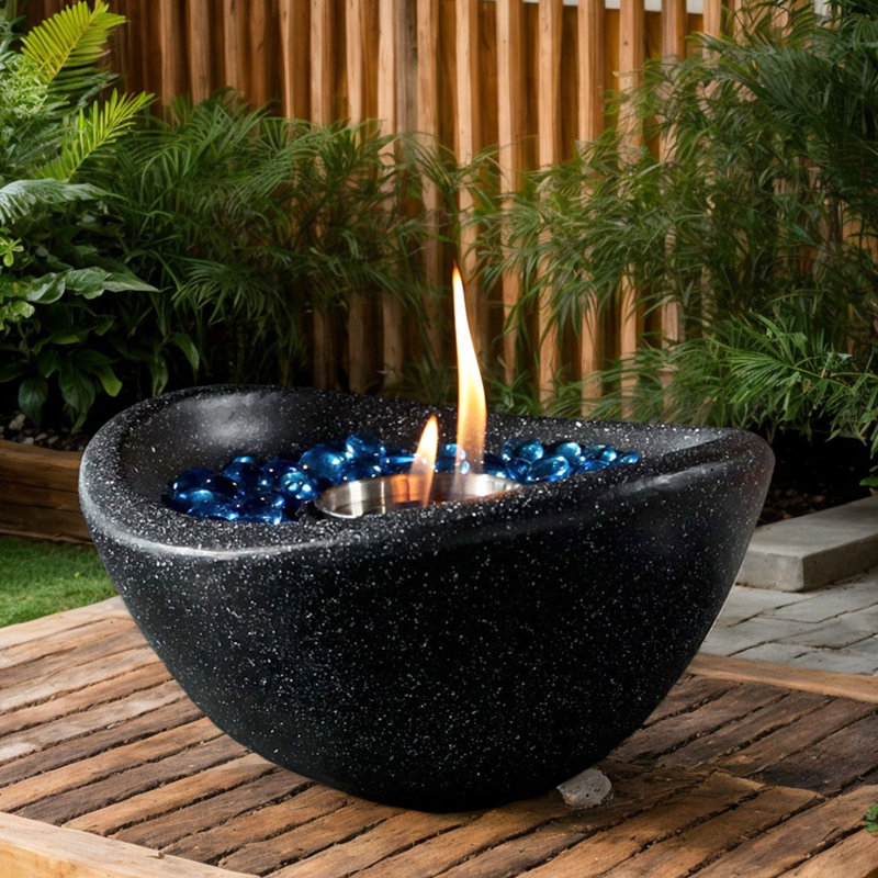 iYofe 11.4"W Concrete Tabletop Fire Pit Bowl, Table Top Firepit - Use ...