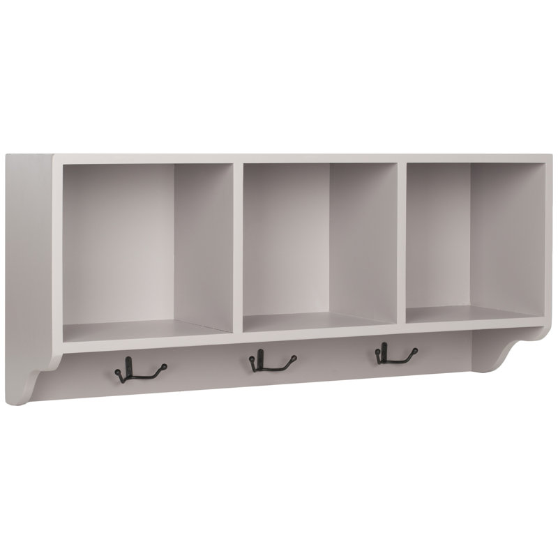 Latitude Run® Alice Wall Shelf & 3 Hook Wall Coat Rack & Reviews | Wayfair