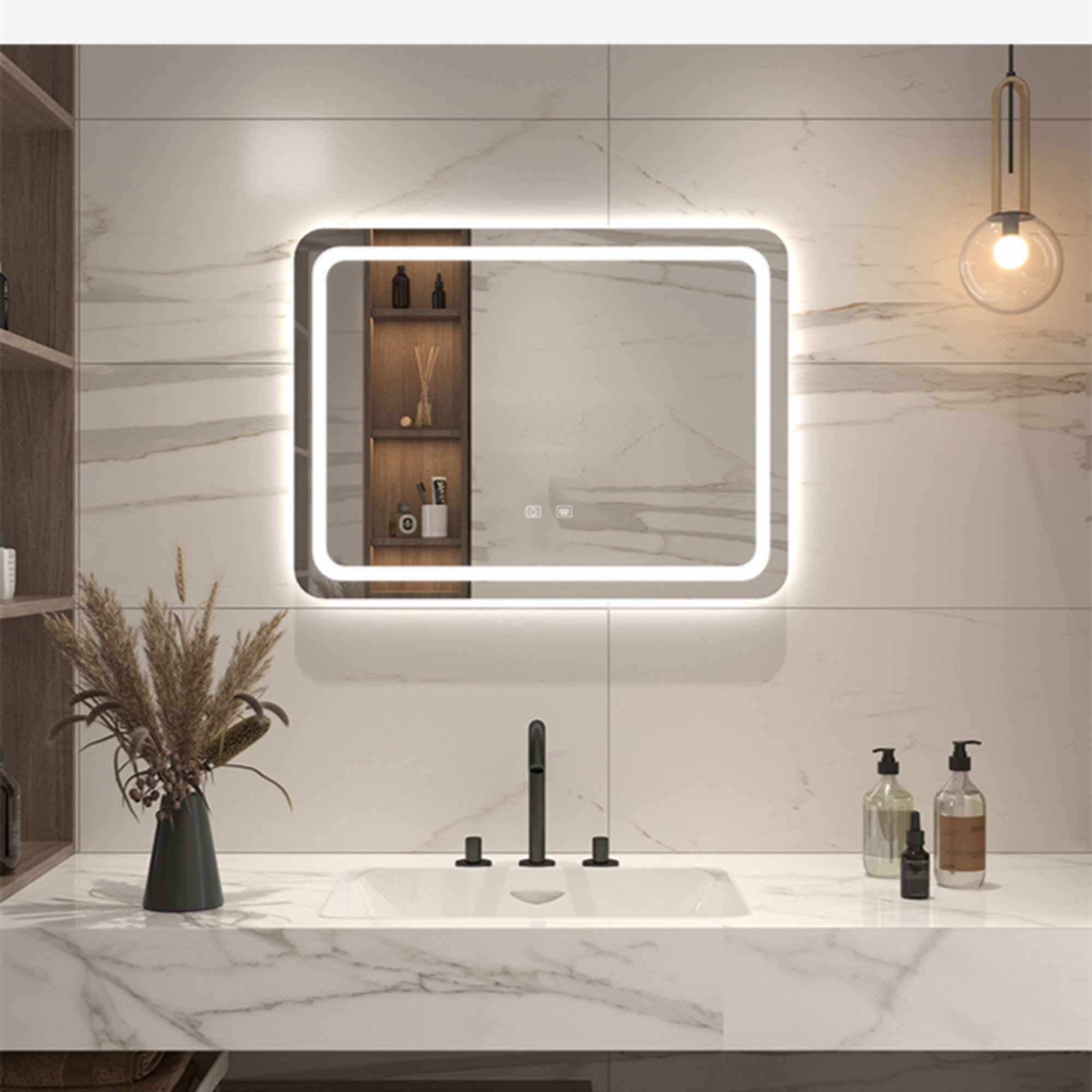 Ivy Bronx 27 In. W X 35 In. H LED Single Bathroom Vanity Mirror In ...