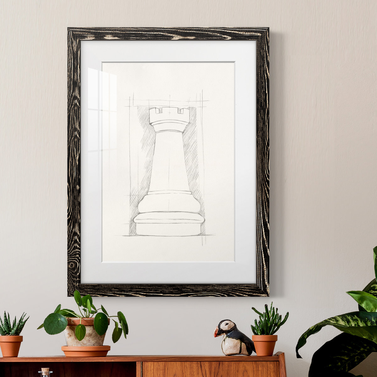 Red Barrel Studio® Chess Set Sketch IV Premium Framed Matte - Ready To ...