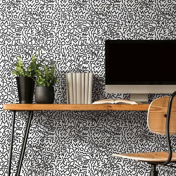 Orren Ellis Lachele Stranger Things Doodles 20.5' L x 16.5" W Peel and ...