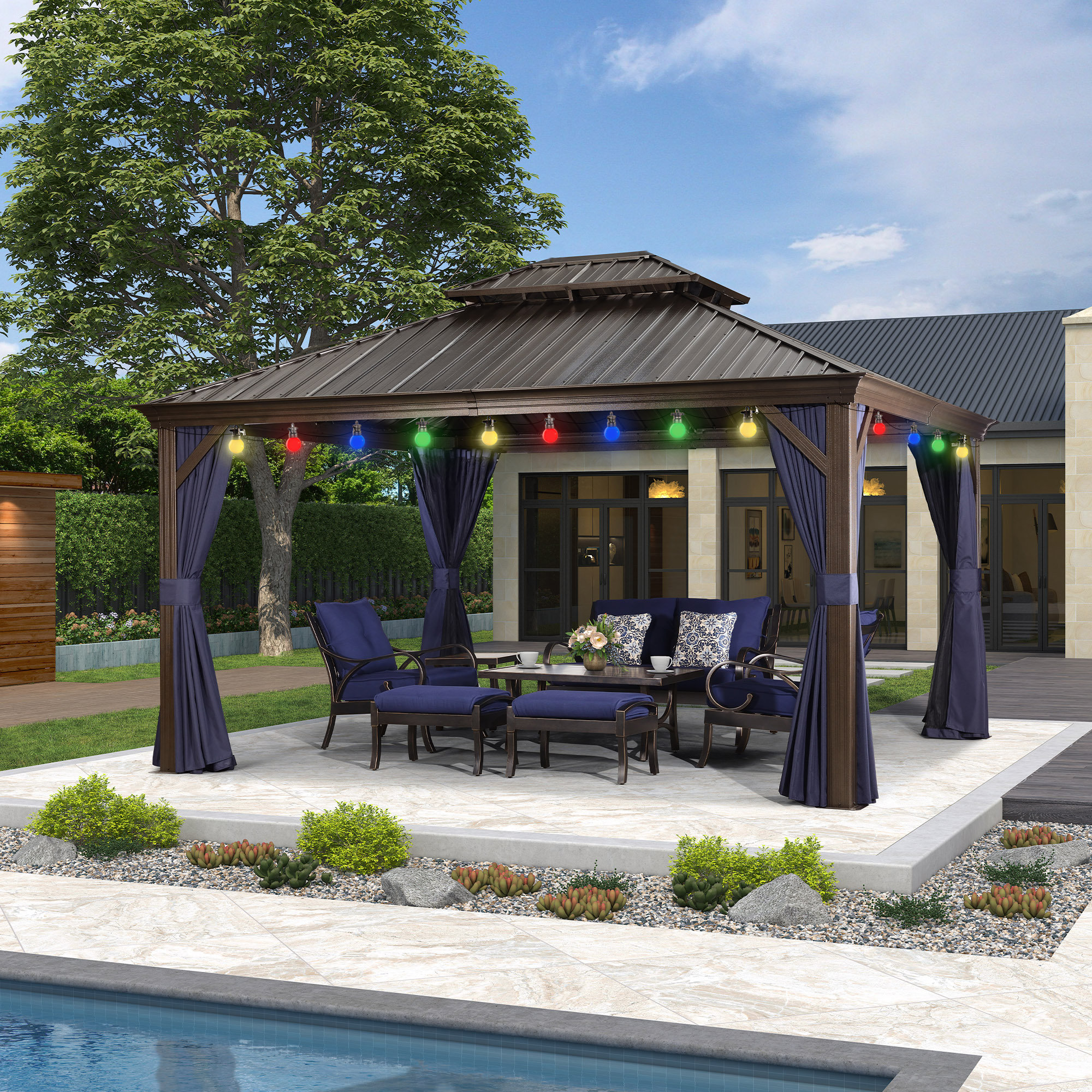 Purple Leaf 14 Ft. W x 10 Ft. D Aluminum Patio Gazebo - Wayfair Canada