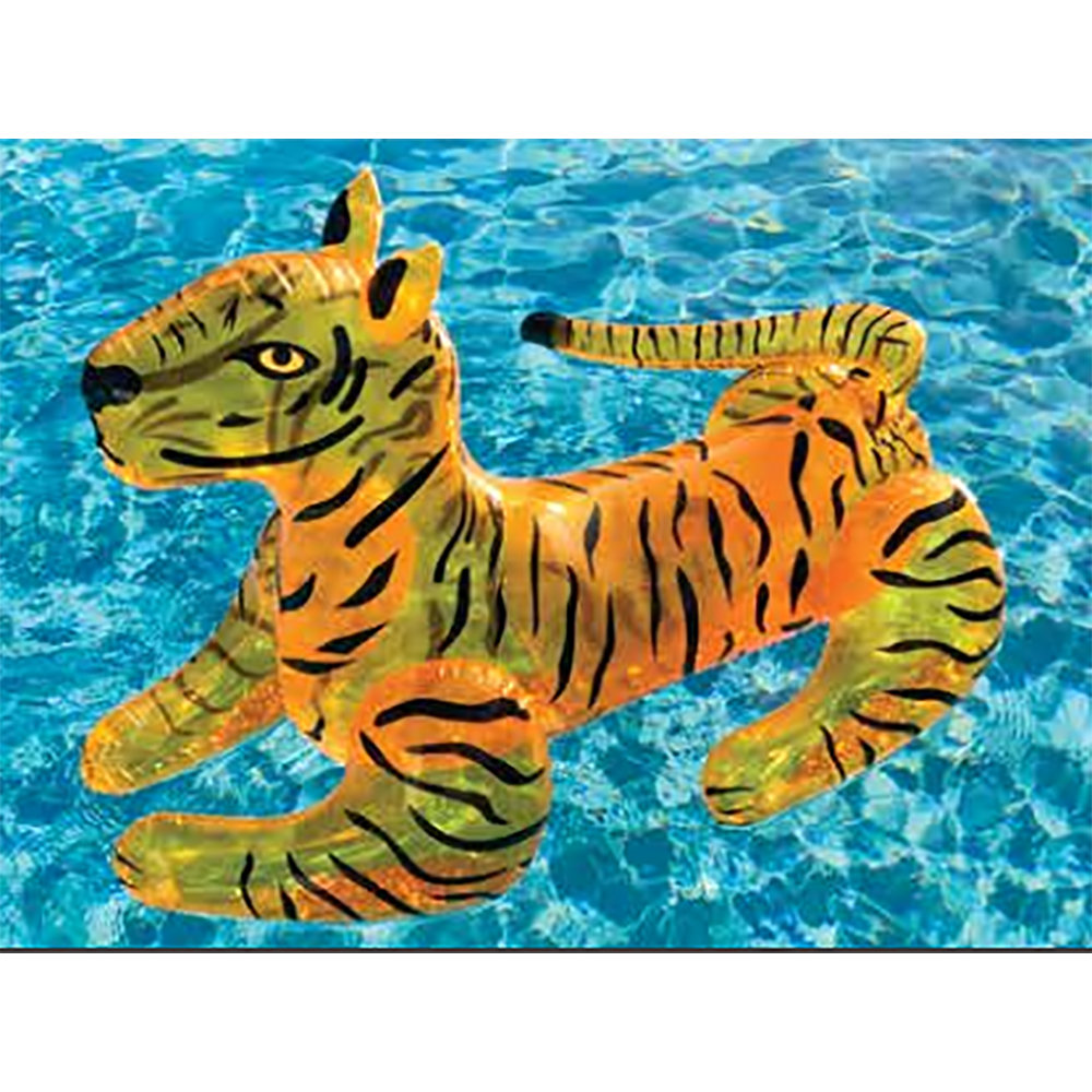 Swimline Giant 73" Long Wild Tiger Inflatable Ride On Swimming Pool Toy ...