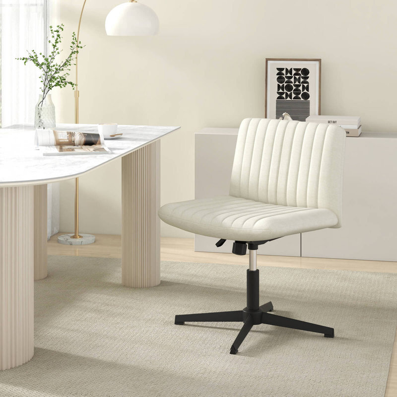 Latitude Run® Criss Cross Legged Office Chair Ergonomic Mid Back ...