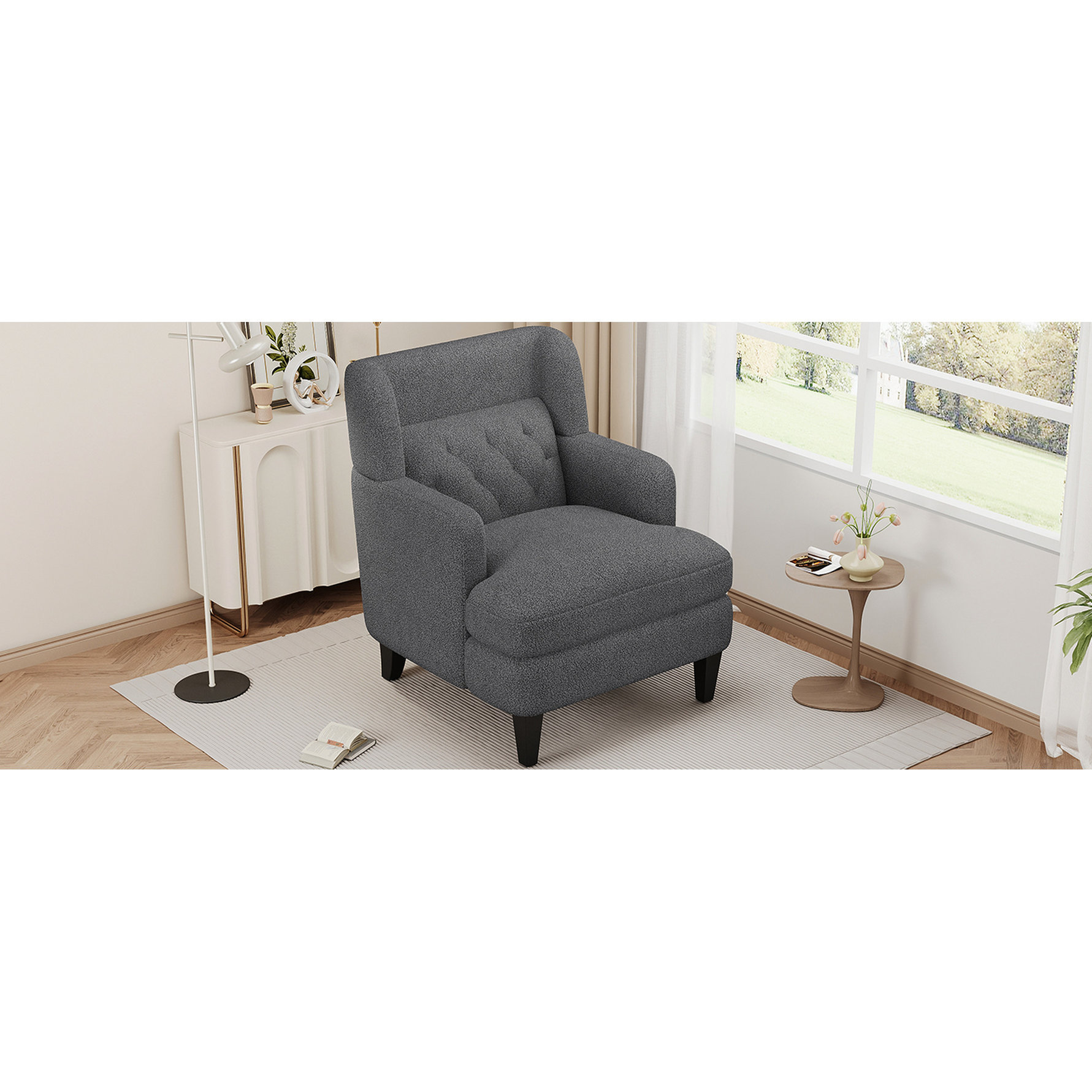 Hokku Designs Russet Brown Chair, Upholstered For Living Room & Bedroom ...
