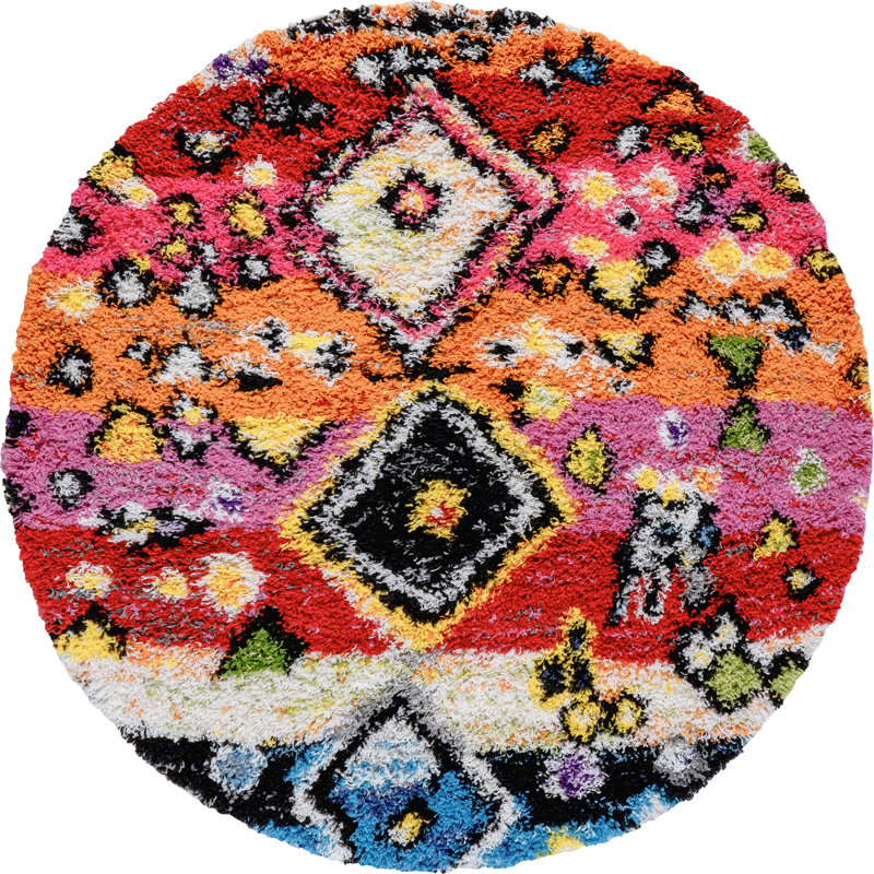Bloomsbury Market Venlo Moroccan Shag Performance Red/Pink/Orange Rug ...