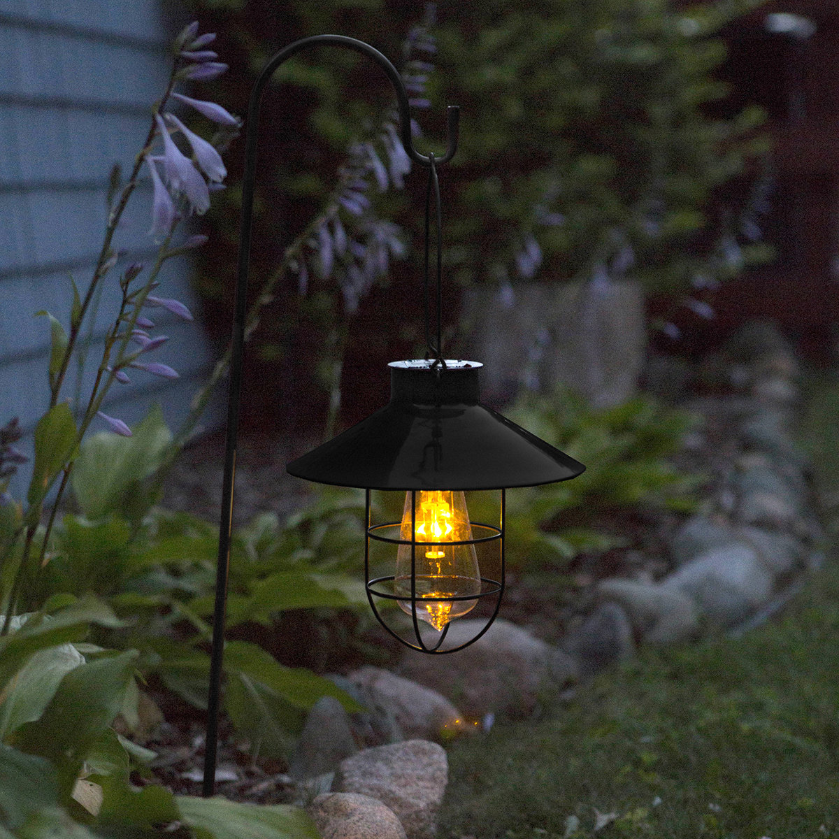 Echo Valley 9.38'' Solar Powered Integrated LED Outdoor Hanging Light ...