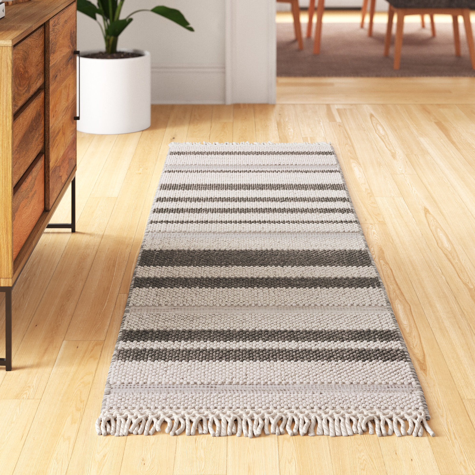 Wade Logan® Charvik Machine Made Area Rug in Ivory/Dark Gray | Wayfair