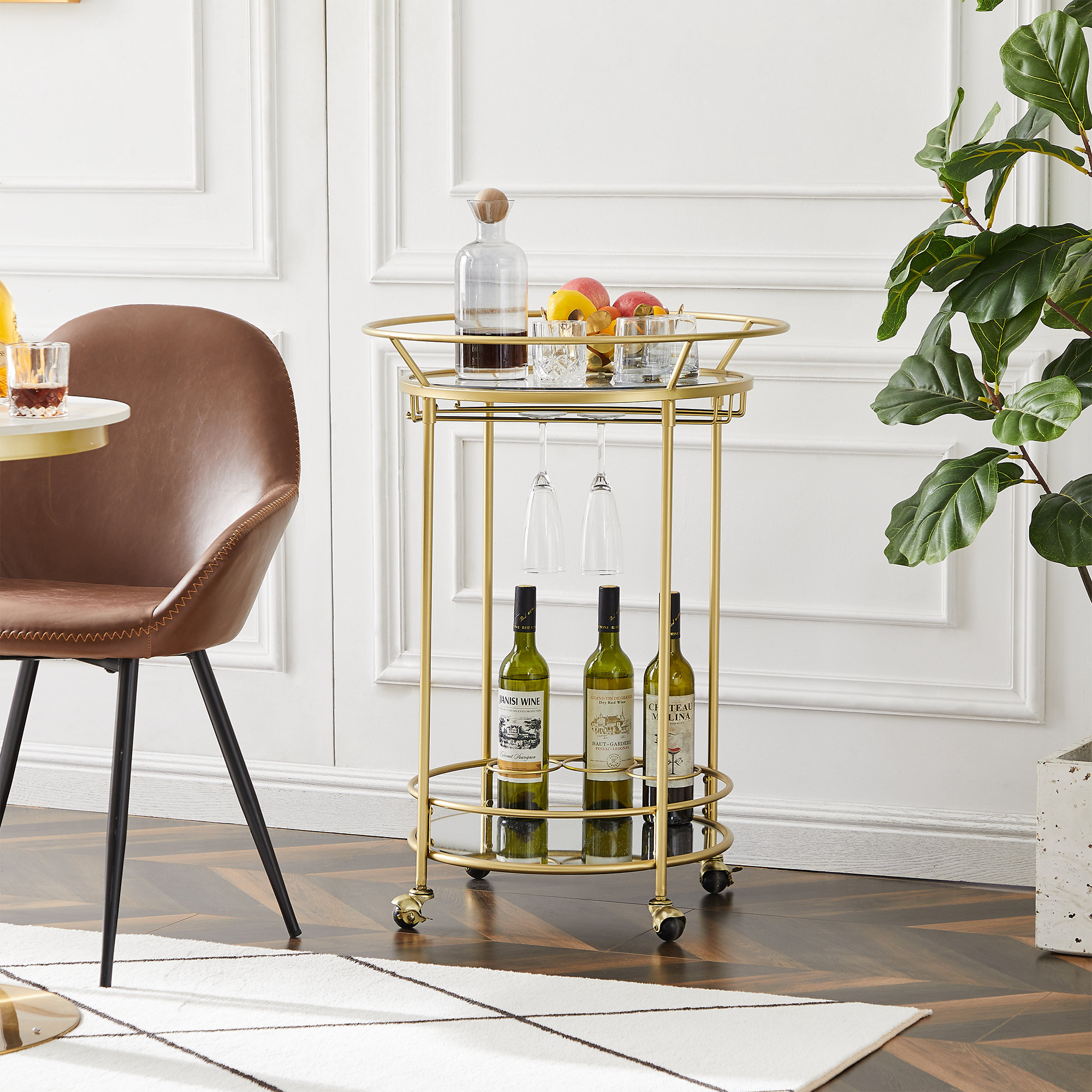 Willa Arlo™ Interiors Onalaska Round Metal Bar Cart & Reviews - Wayfair ...