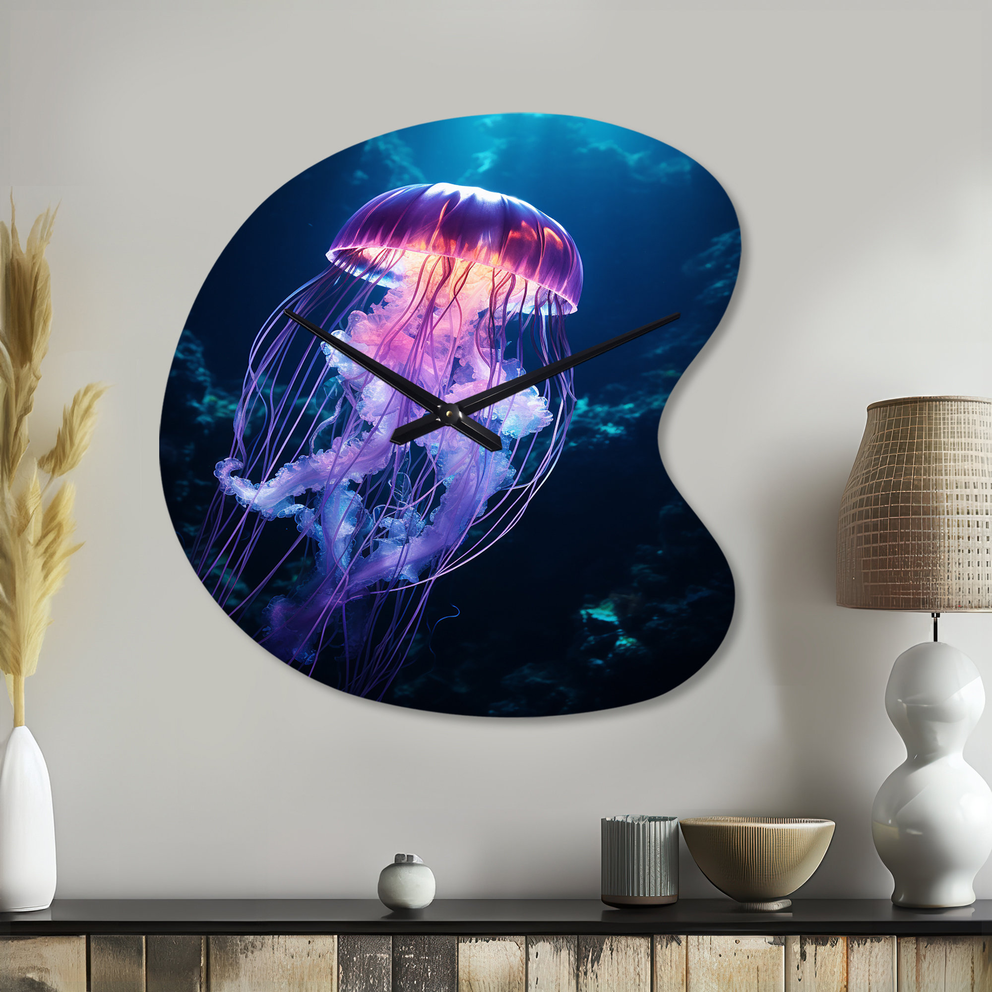 Design Art Ethereal Glow Jellyfish I - Jellyfish Asymmetrical Metal ...