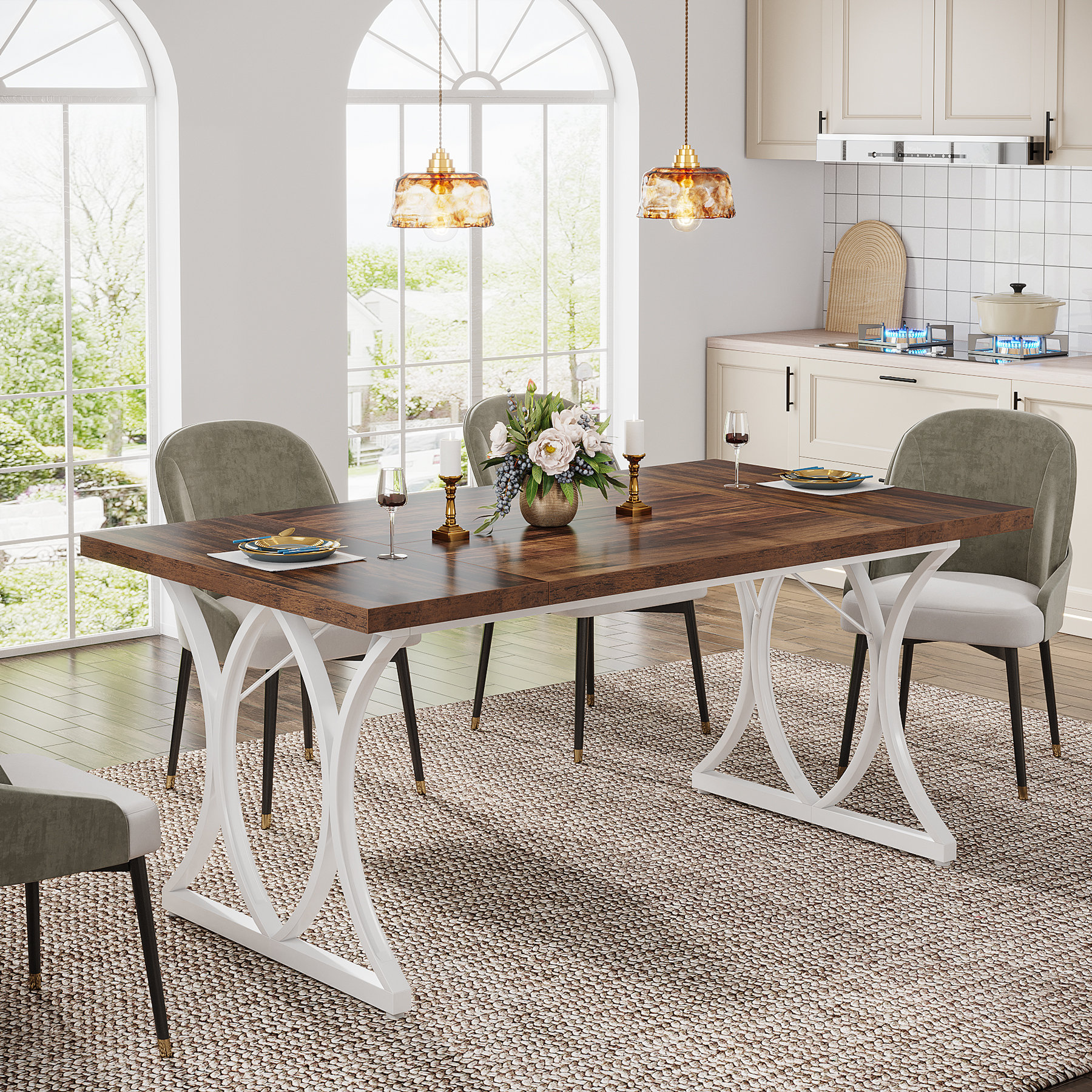 Everly Quinn 63-inches Dining Kitchen Table & Reviews | Wayfair