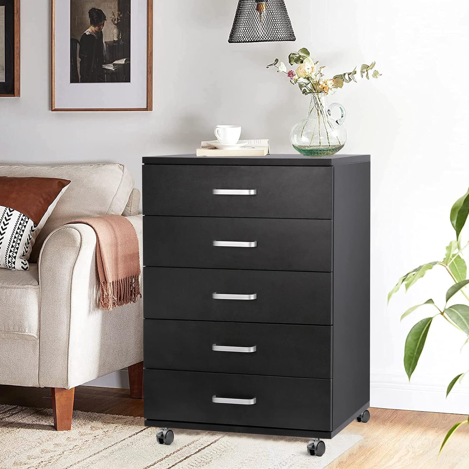 Hokku Designs Commode à 5 tiroirs, commode avec roulettes - Wayfair Canada