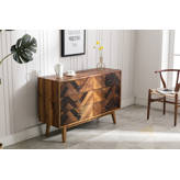 Union Rustic Kalleen Solid Wood Bed Frame with Artistic Patterned ...