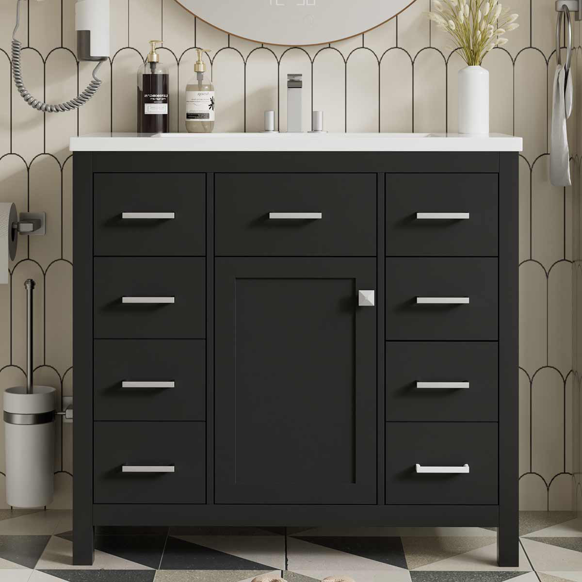Lark Manor Modern 36 Inch Bathroom Vanity With Resin Sink Freestanding ...
