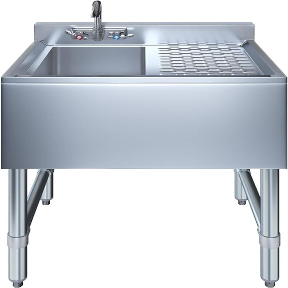 Express Kitchquip 1 Compartment Under Bar Sink With 12" Right ...