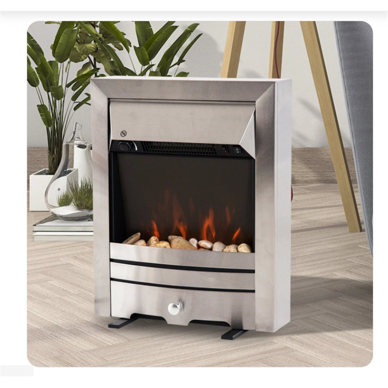 Symple Stuff 2000W Electric Fireplace Pebble Burning Effect Heater Fire ...