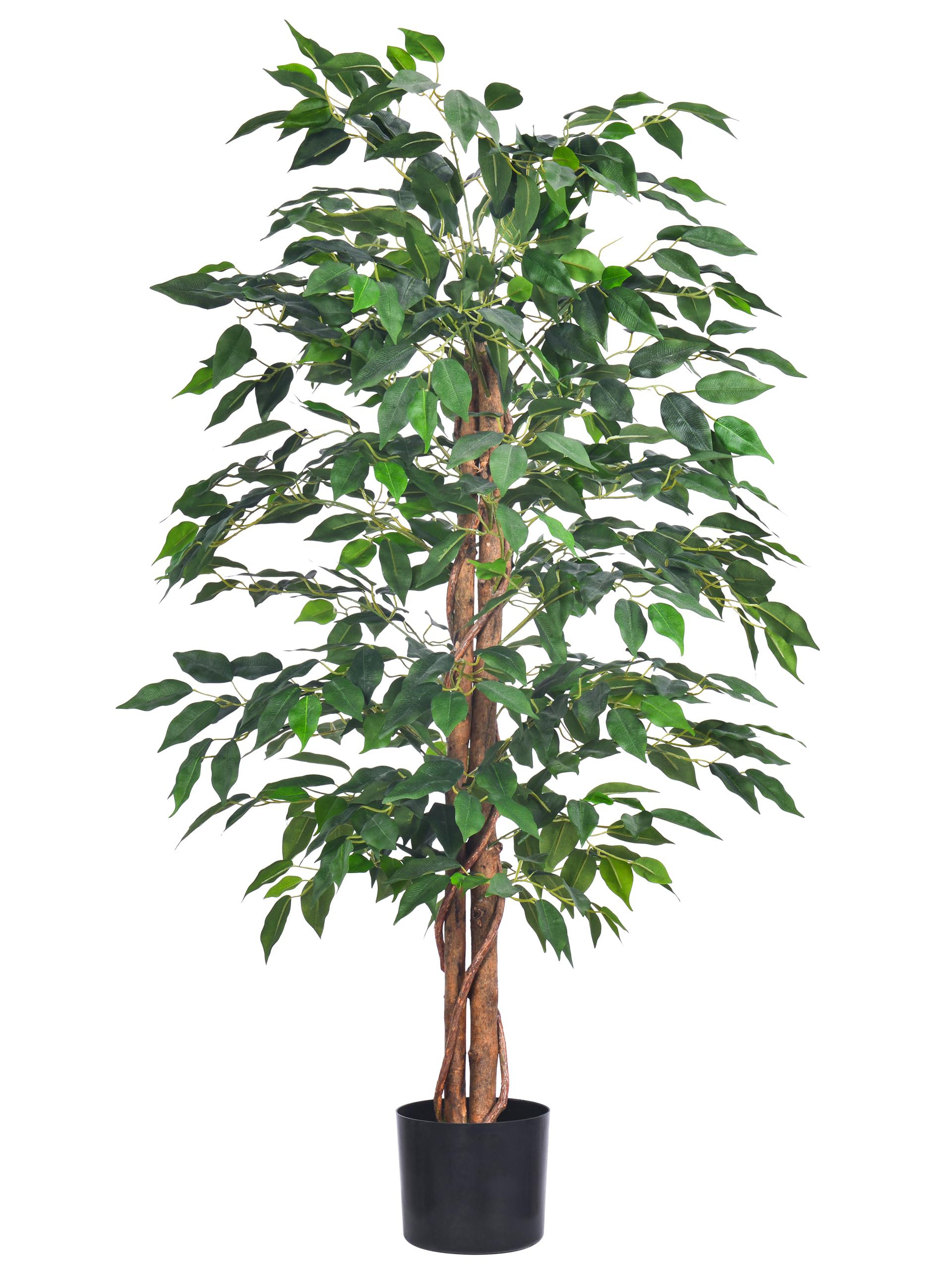 Primrue Artificial Ficus Tree 4FT Faux Silk Plants With Sturdy Plastic ...