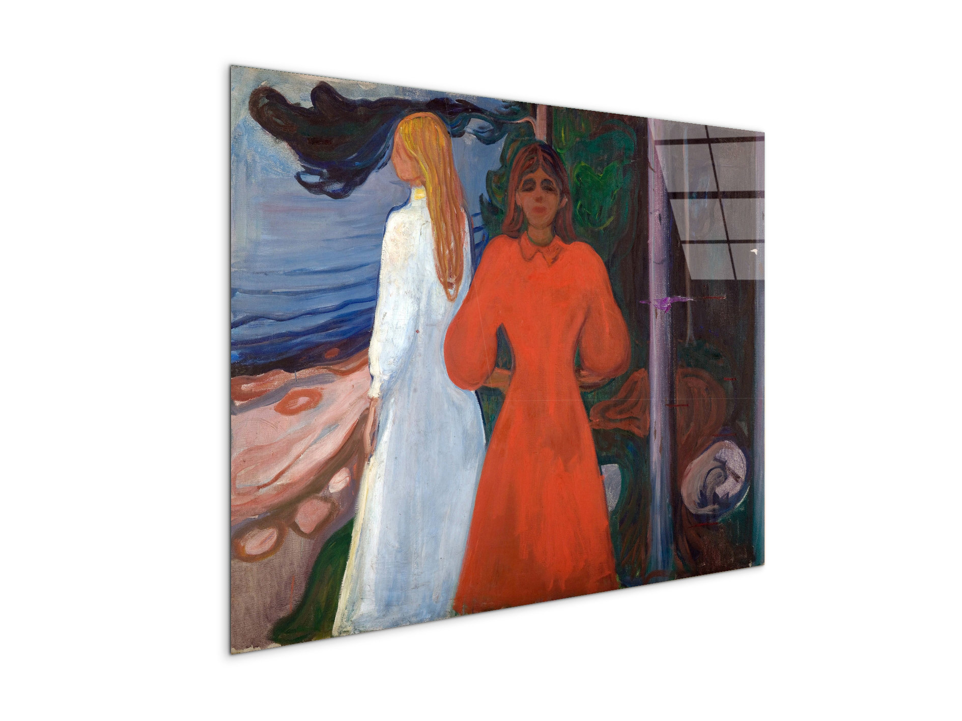 Ebern Designs Red and White by Munch Edvard 57cm H X 76cm W CrystalArt ...