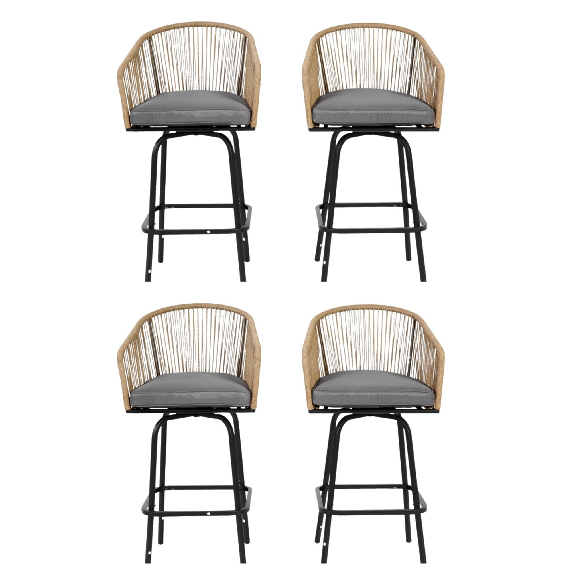 Corrigan Studio® Outdoor Bar Stools Set Of 4, 4-Piece Patio Bar Stools ...