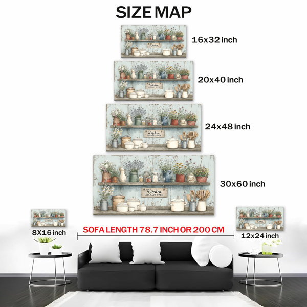 The Holiday Aisle® Rustic Kitchen Canvas Wall Art, Country Farmhouse ...